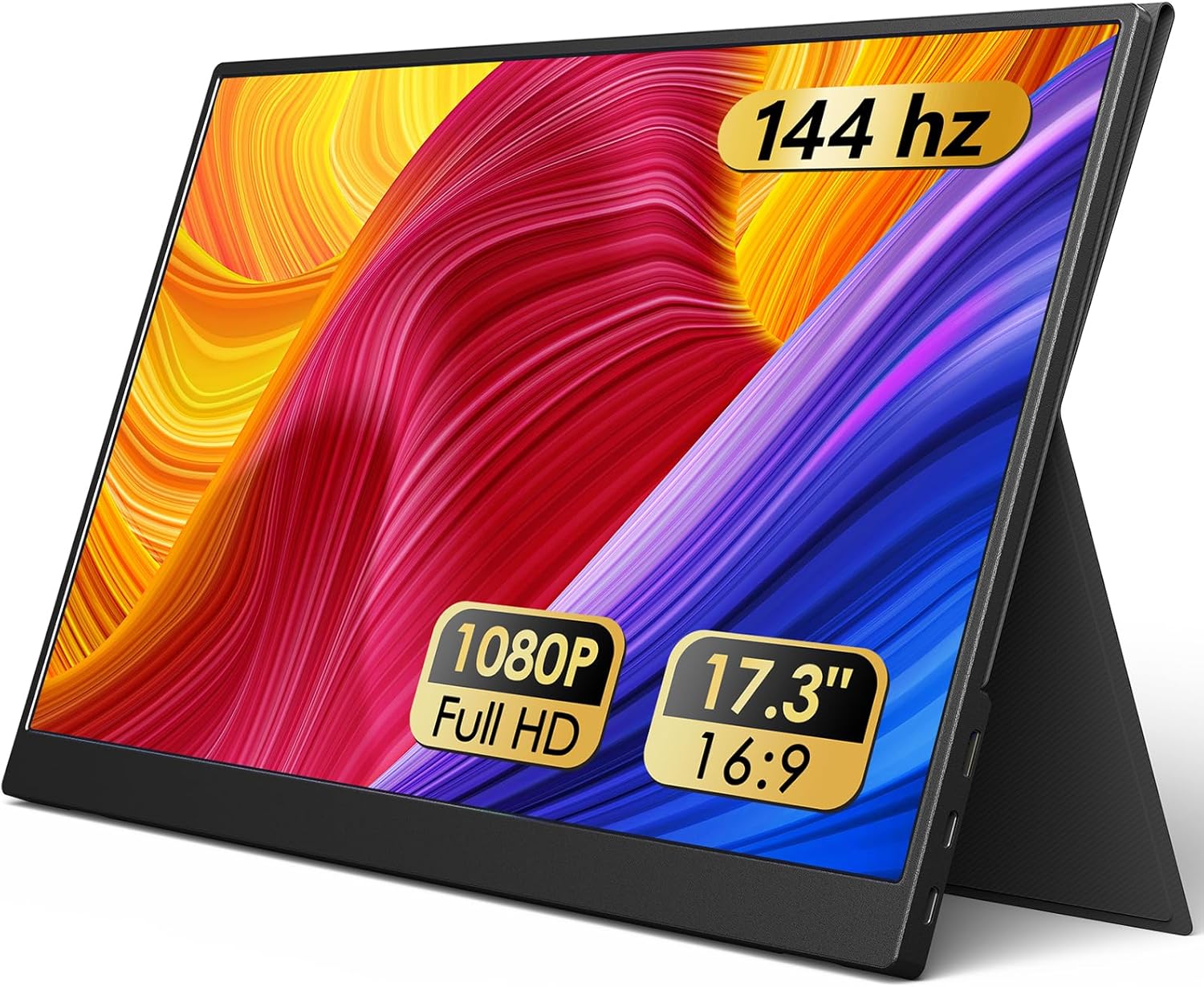 17.3" Portable Monitor 1080P FHD 144Hz Narrow Edge Laptop Monitor USB C ...