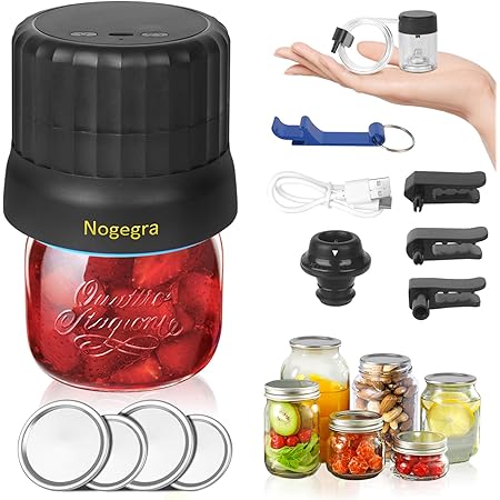 Roboseal Jar Sealer Electric Mason Jar Vacuum Sealer Kit - Cordless ...