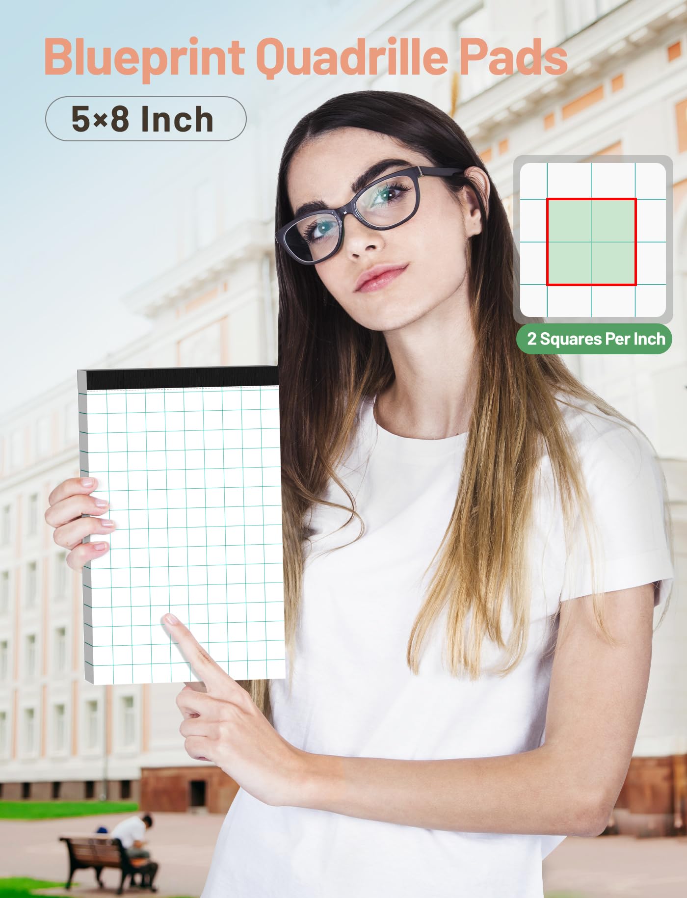 Snapklik.com : Graph Paper Pad 5x8 Graph Paper Notebook 10 Pack Grid ...