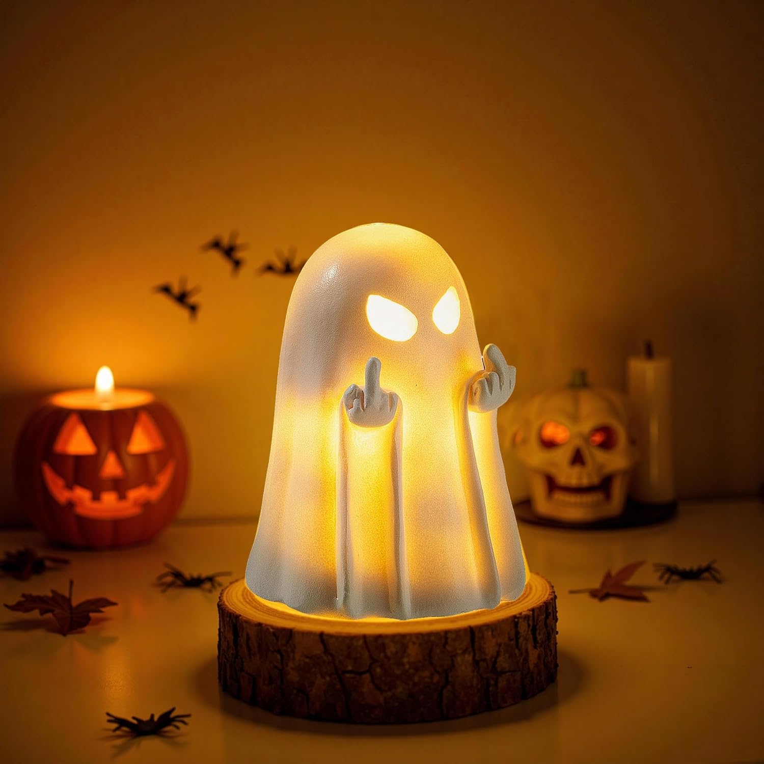 Amazon.com: Halloween Ghost Figurine,Cute Spooky Ghost Statue,Halloween ...