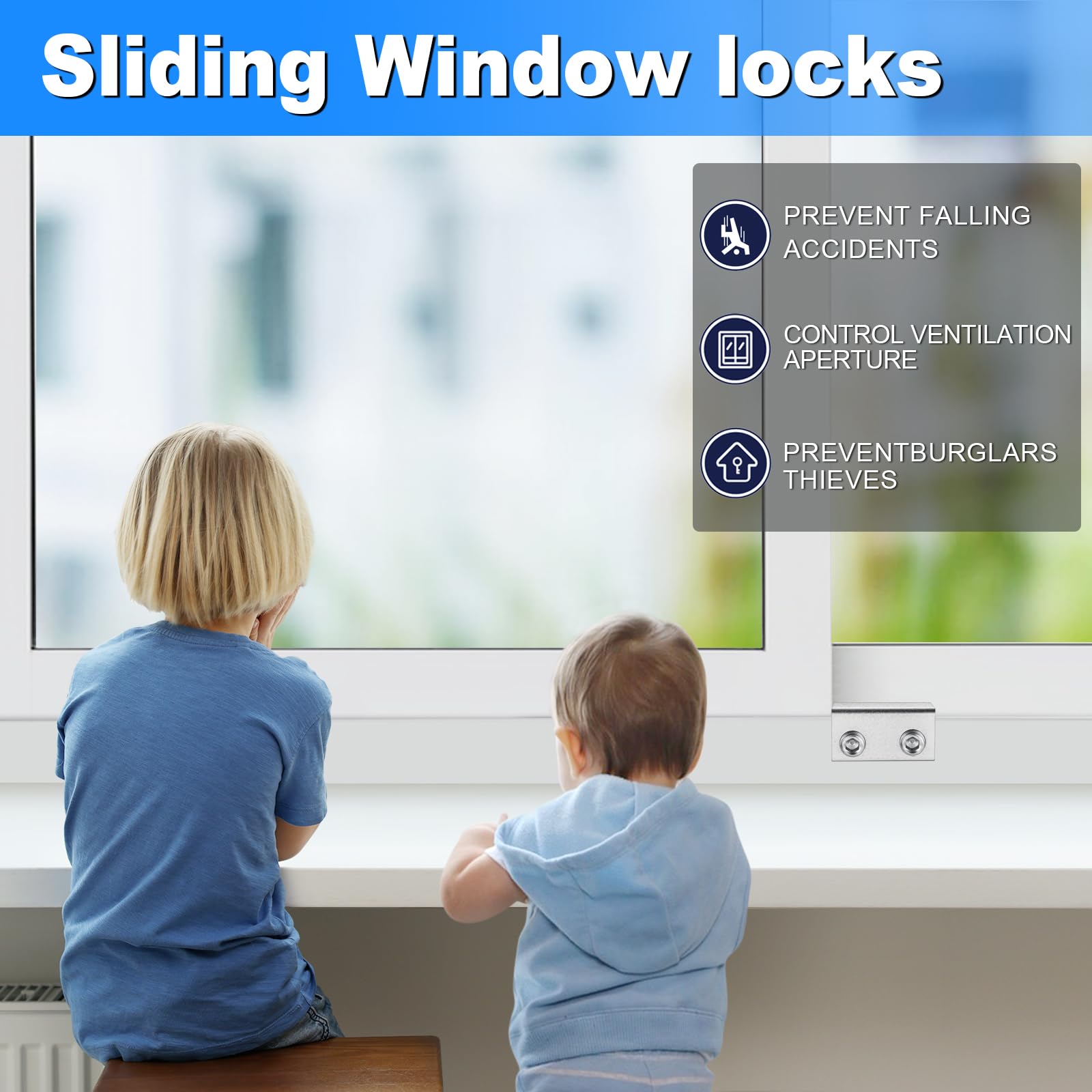 Snapklik.com : Sliding Window Locks (10 Sets), Window Locks For Up And ...