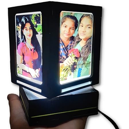 Buy TheWhoop Personalized Photo Rotating Shadow Lamp Wooden Frame 17X14 ...