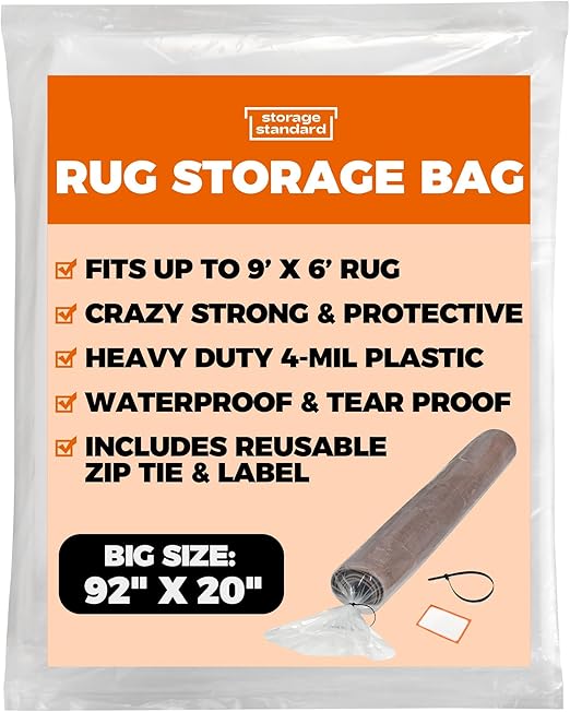 Heavy Duty Rug Storage Bag - Reusable Rug Shipping Bag, Waterproof ...