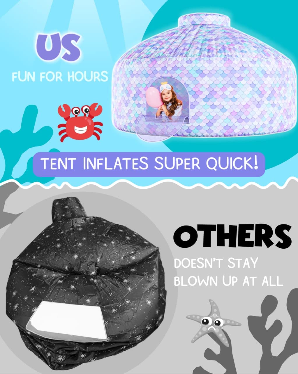 Snapklik.com : Skywin- Inflatable Tent For Kids (Mermaid) - Inflatable ...