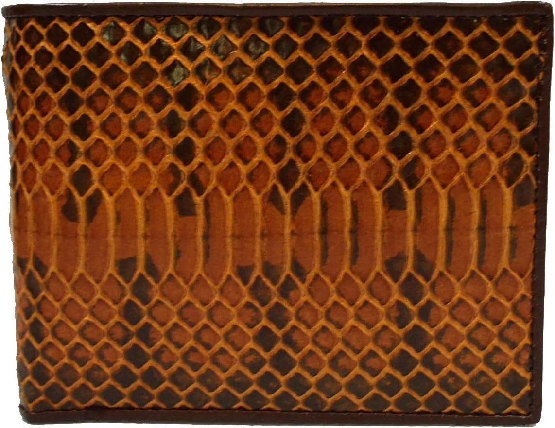 Amazon.com: Authentic Snake Skin Men's Bifold Python Snake Tan Wallet ...