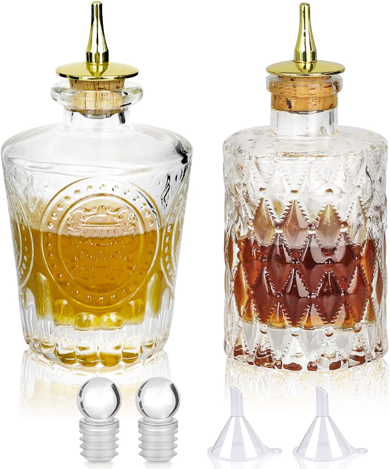 Amazon.com: SuproBarware Bitters Bottle Set of 2，Glass Dasher Bottle ...
