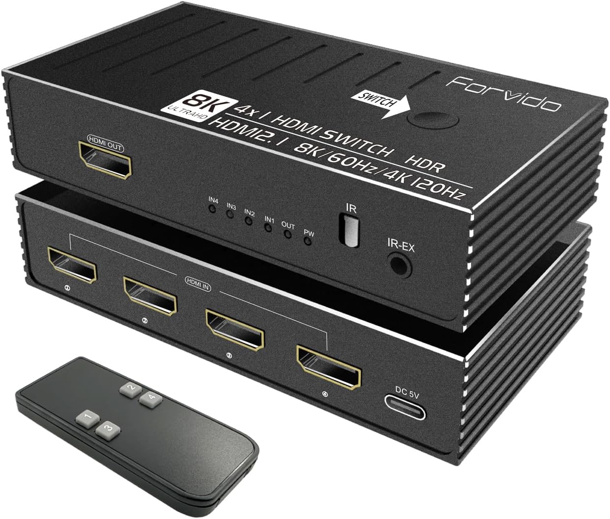 Amazon.com: Fosmon 4K HDMI Switch 2 in 1 Out 4K@60Hz, 2-Port Bi ...