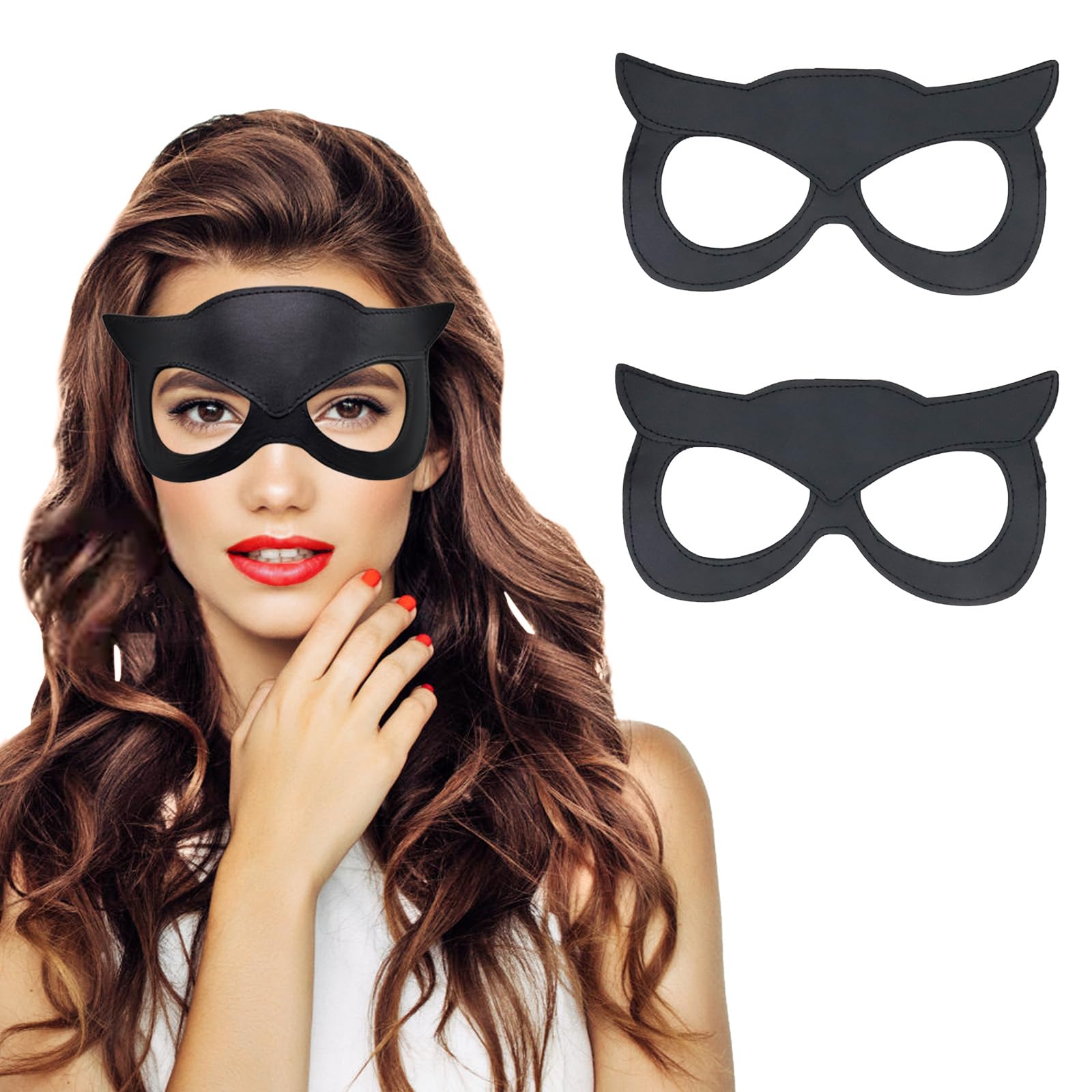 Amazon.com: Jococs 2 Pcs Women's Cat Mask Costume Accessory Masks ...