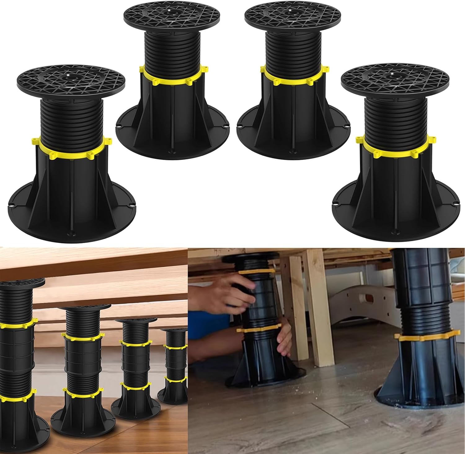 Amazon.com: CHORMING Adjustable Bed Frame Support Leg Bed Frame Center ...