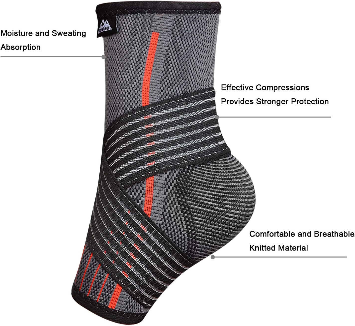 SupreGear Ankle Brace (2 Pack), Knitted Nylon Elastic Dual Straps ...