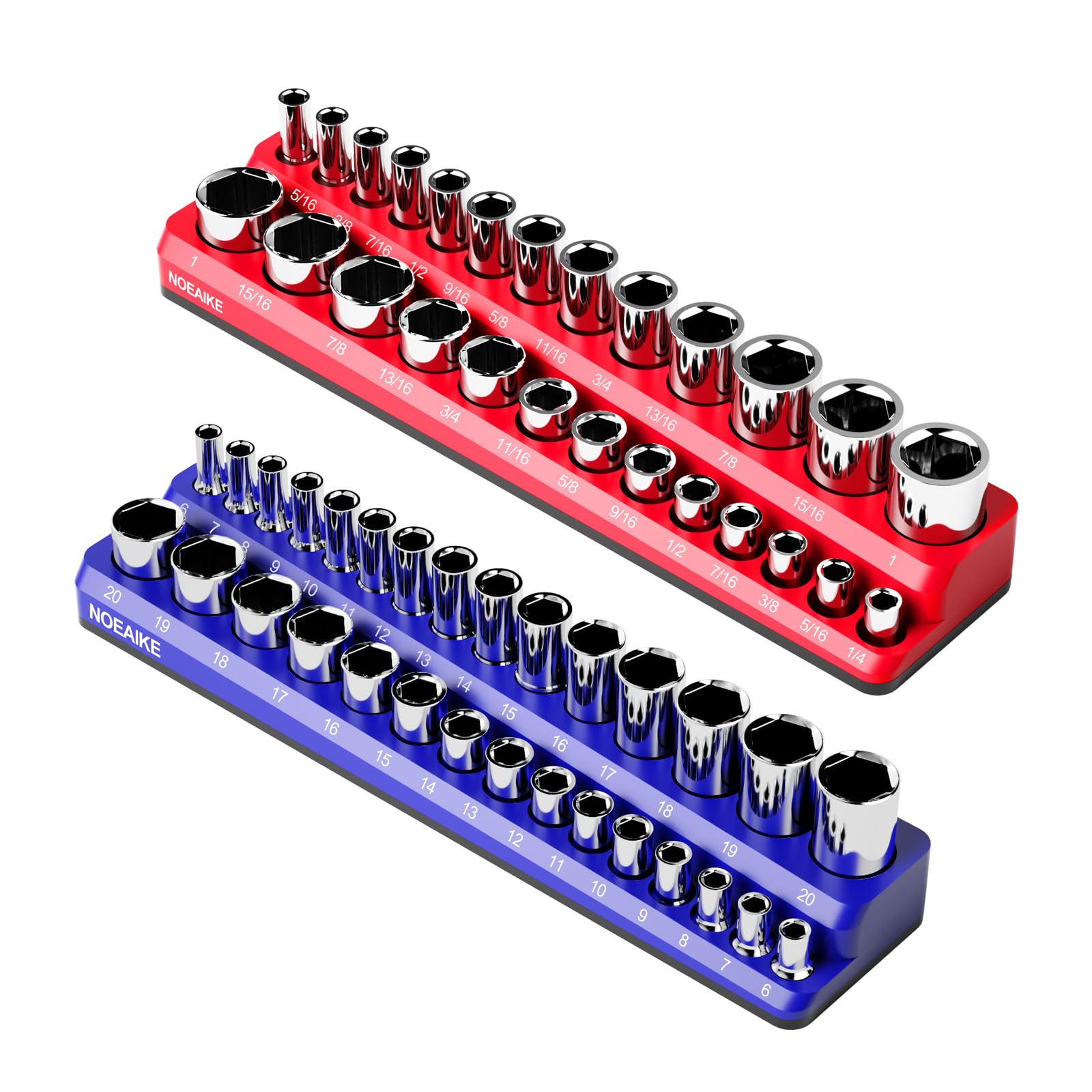 Amazon.com: 3/8 Inch Magnetic Socket Organizer, NOEAIKE 2-Pack Metric ...