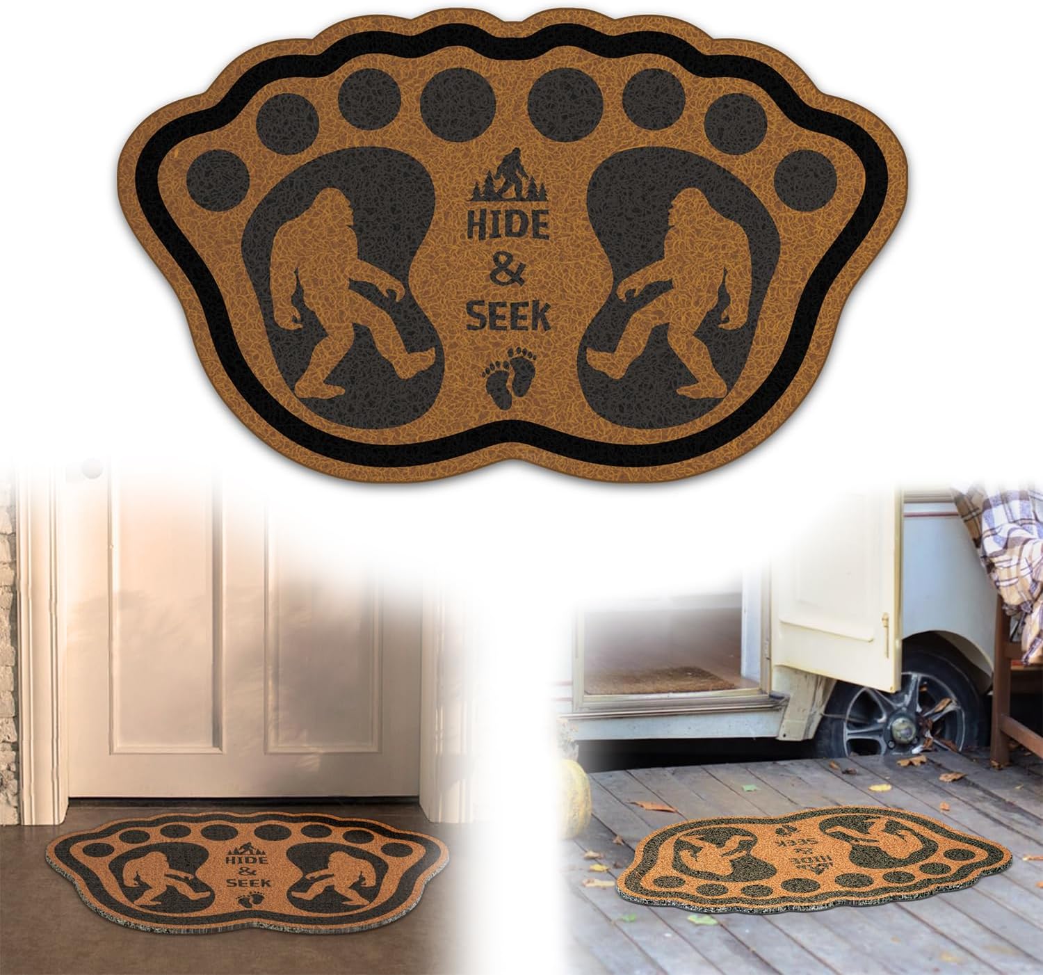 Amazon.com: Nianjida Bigfoot Door Mat 2 Pack,Sasquatch Rug Outdoor ...