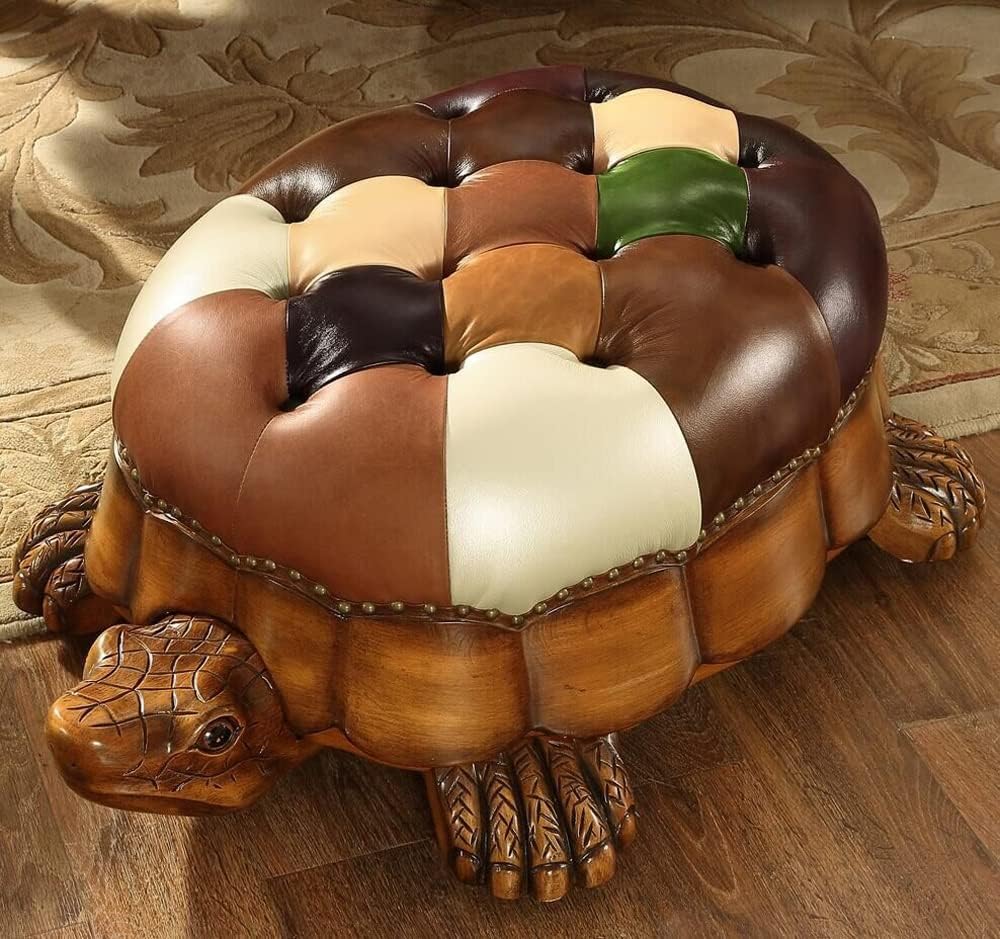 Amazon.com: JYDBSDXQFFJX Wood Ottoman Footstool，Sofa Stool，Leather ...