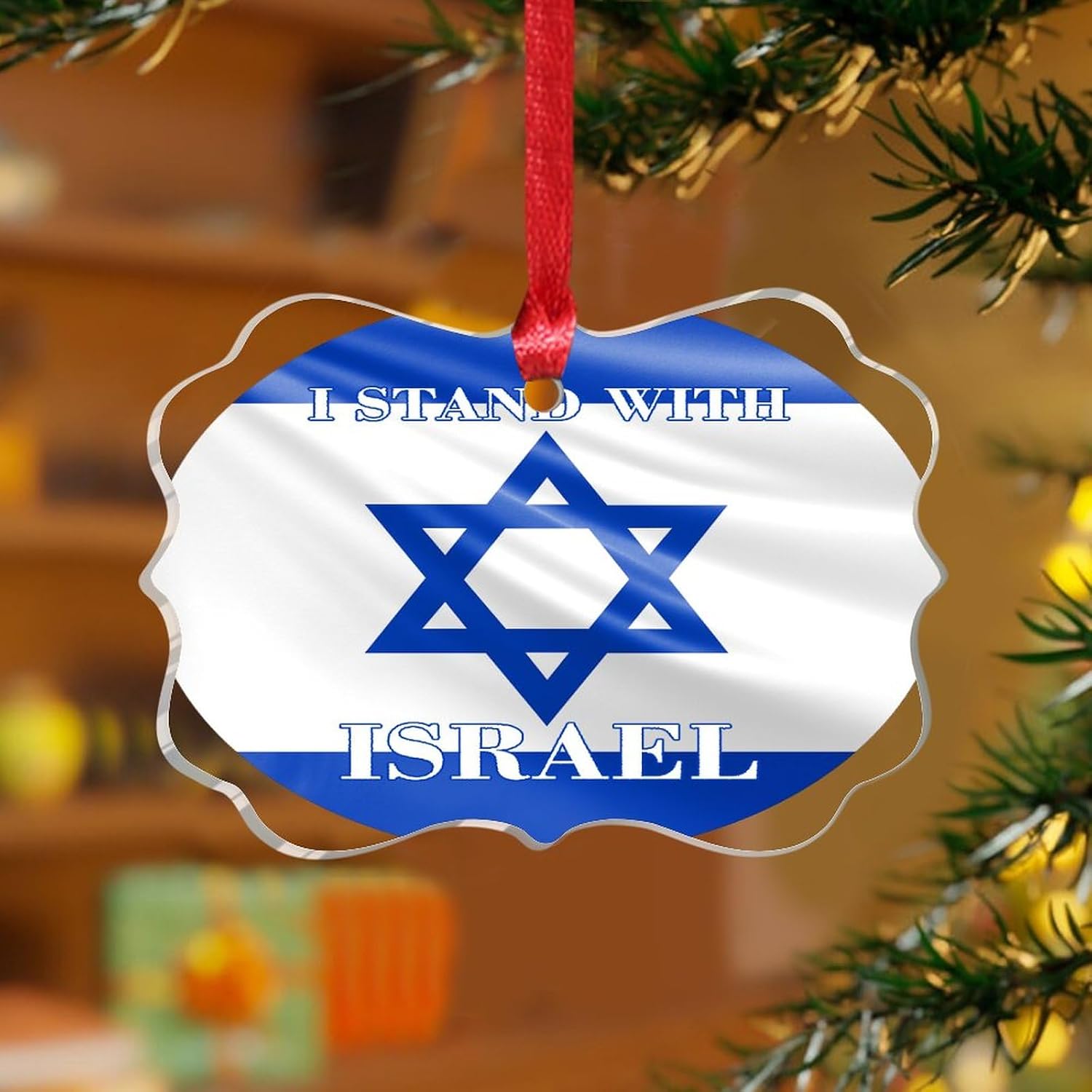 Amazon.com: I Stand with Israel Ornament Keepsake National Flag ...