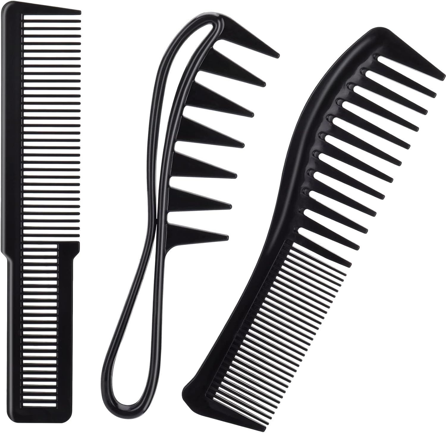 RosewineC 3 Pcs Styling Comb, Wide Tooth Combs with Handle Men Styling ...