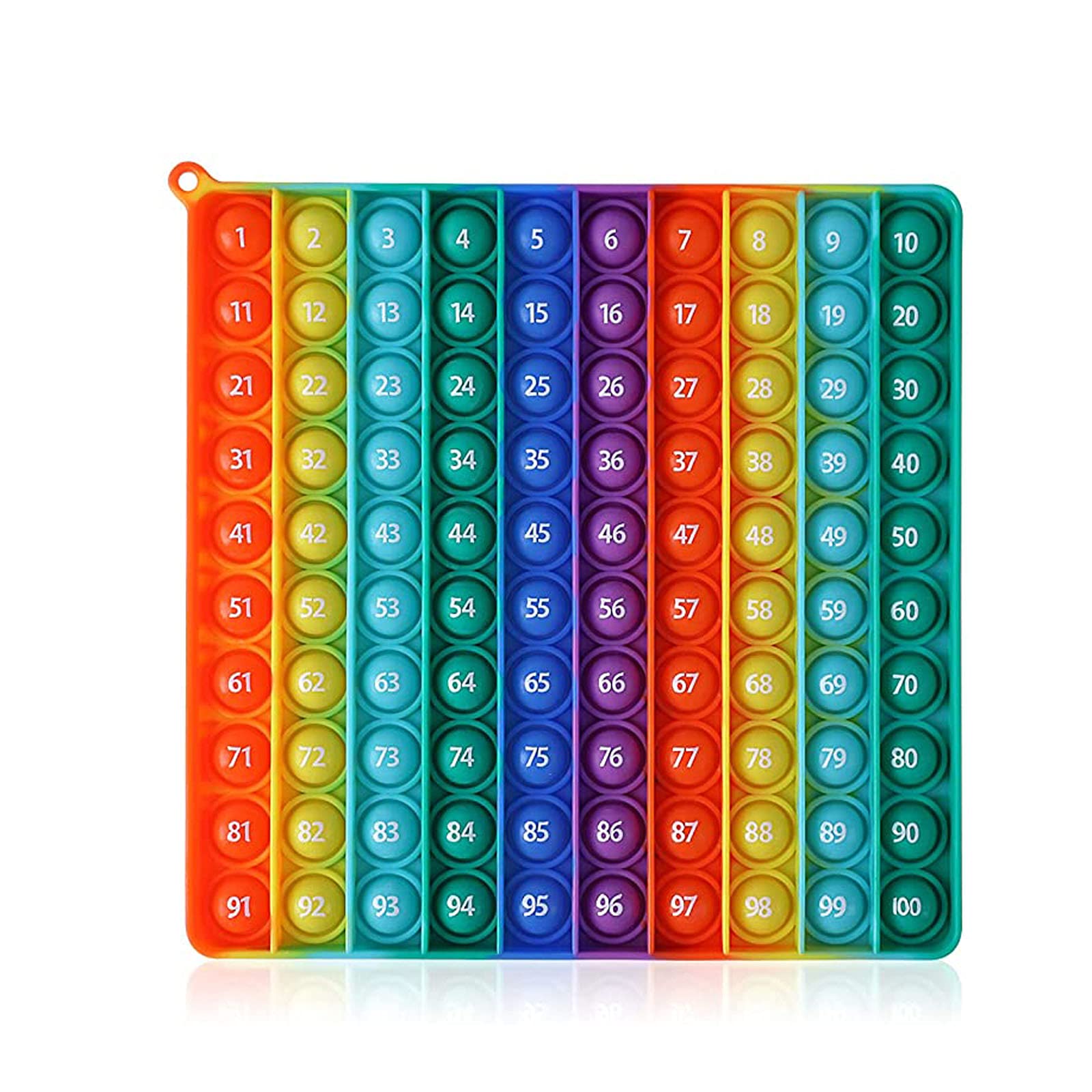 Buy 1-100 Numbers PopToys, Square Silicone Simple Big Size Push Pop ...