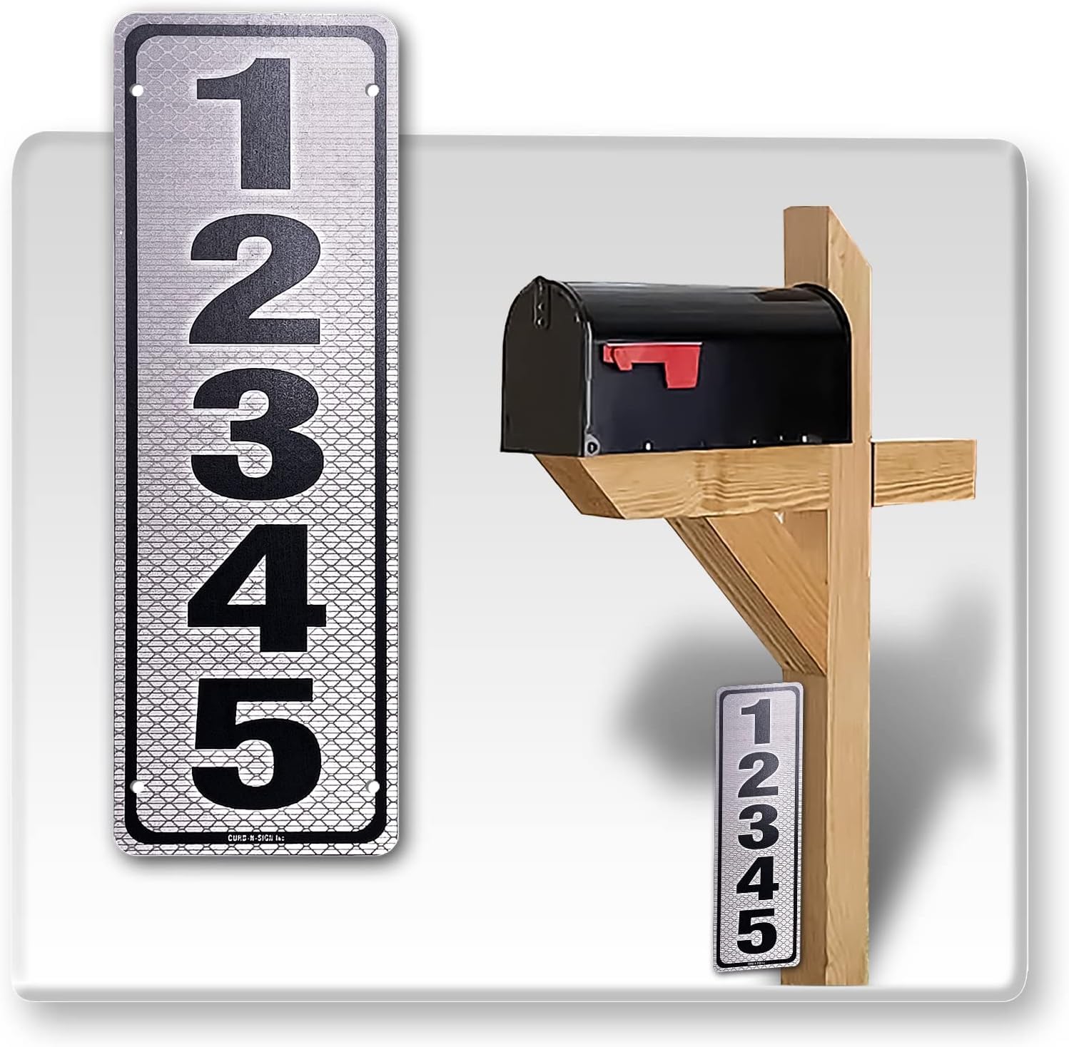 Amazon.com: Curb-N-Sign Reflective Customized house number Plaque – 911 ...