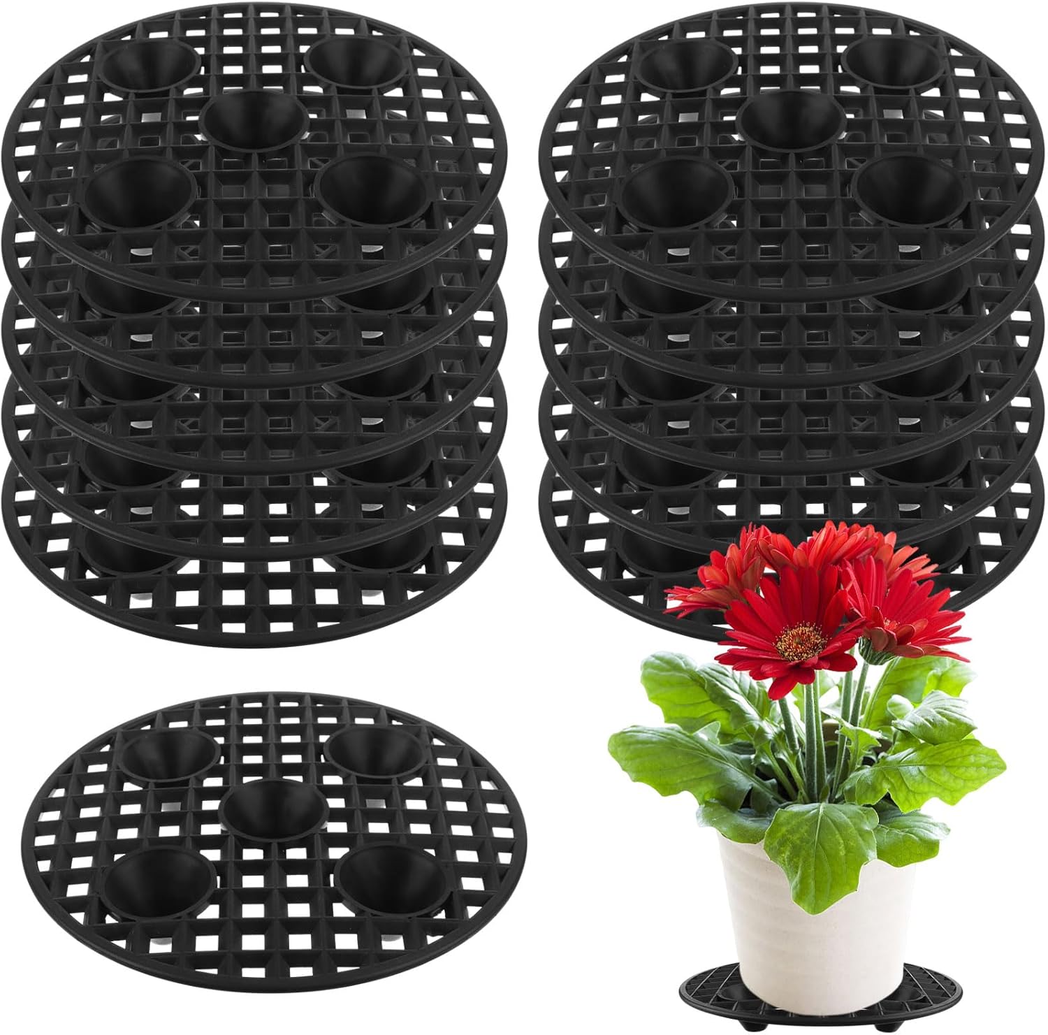 Beautywen 12 Pcs 12 Inch Plant Level Pot Elevator,Heavy Duty Stands ...