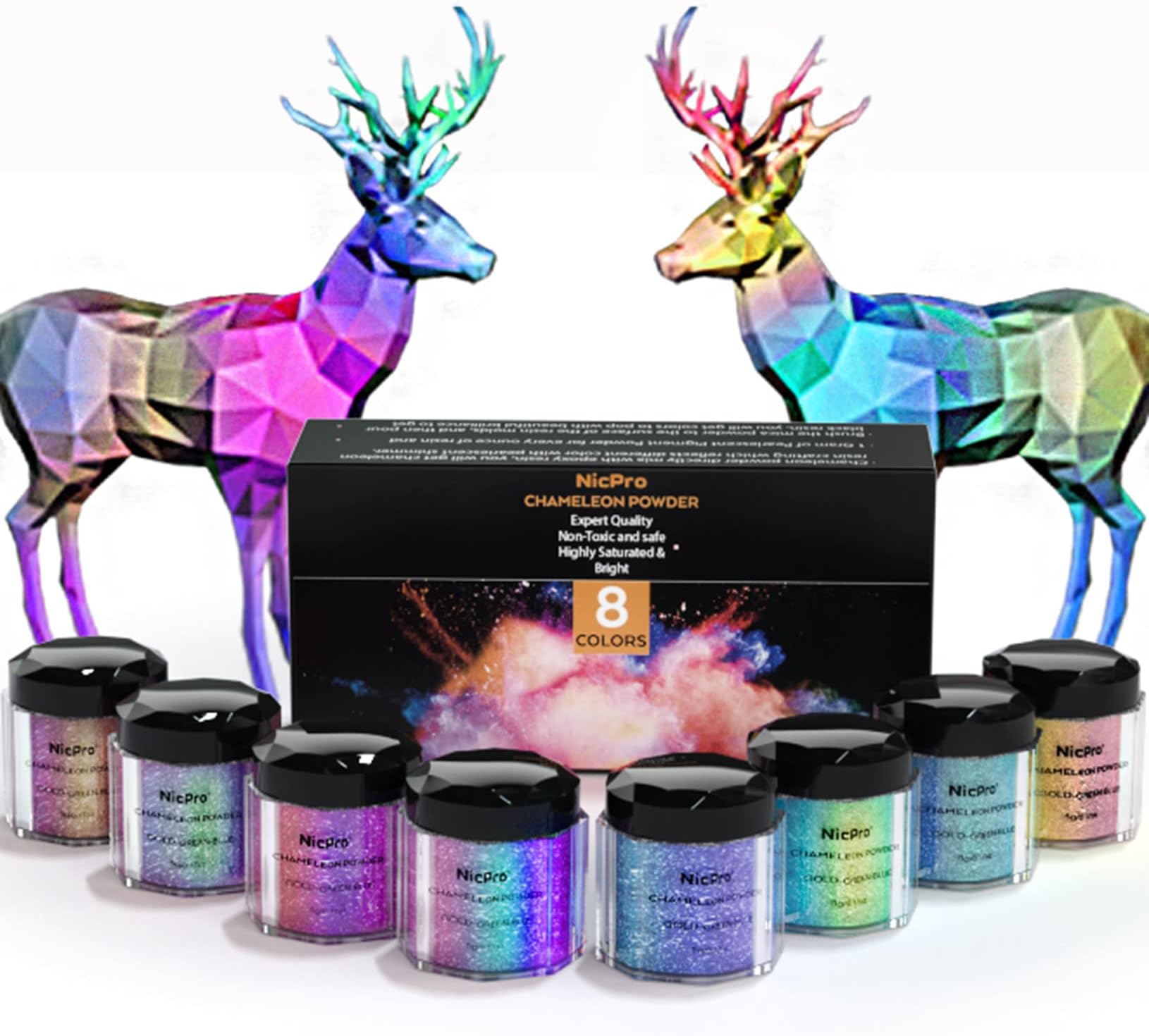 Amazon.com: NTWJNJY Diamond Chameleon Powder, Epoxy Resin Shimmer ...