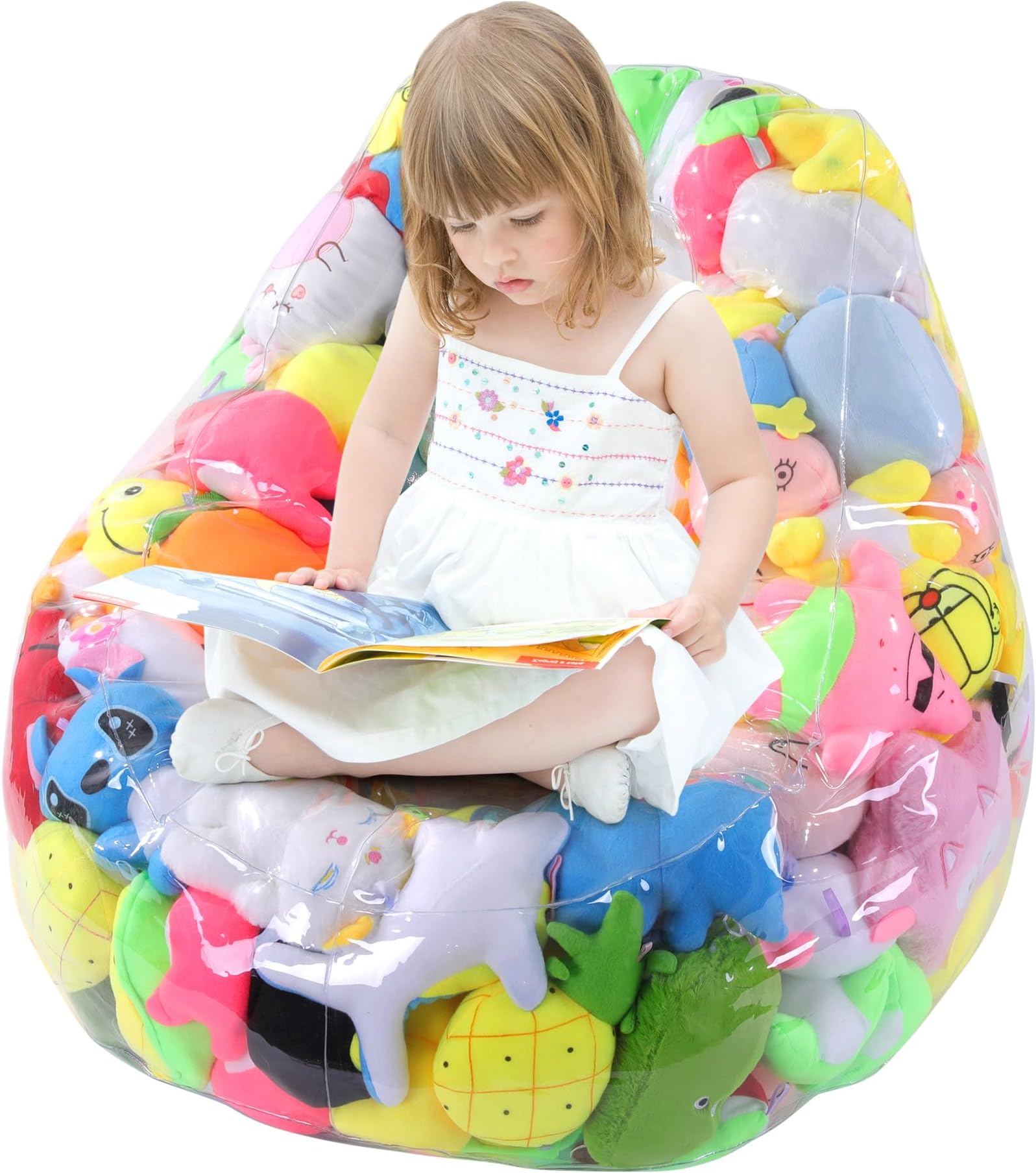 Amazon.com: HOMBYS Clear Stuffed Animal Bean Bag Storge, Extra Large ...