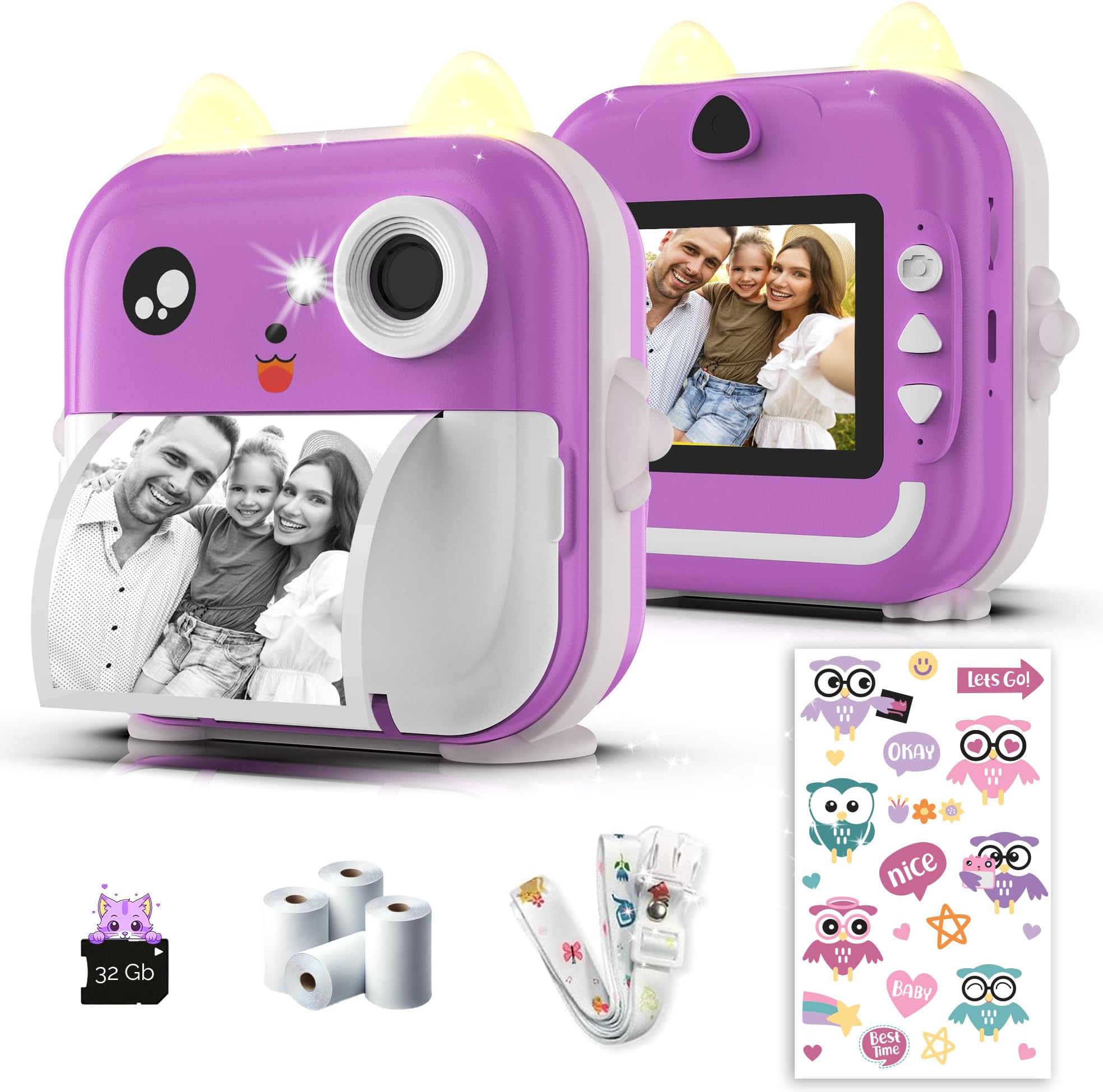 Amazon.com : Instant Print Camera for Kids - 1080P HD, 48MP, 32G Card ...