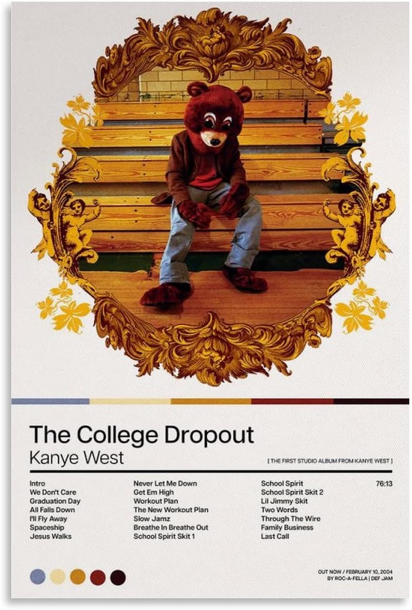 Kanye West - The College Dropout - Album Art Poster - Home Decor - Wall ...
