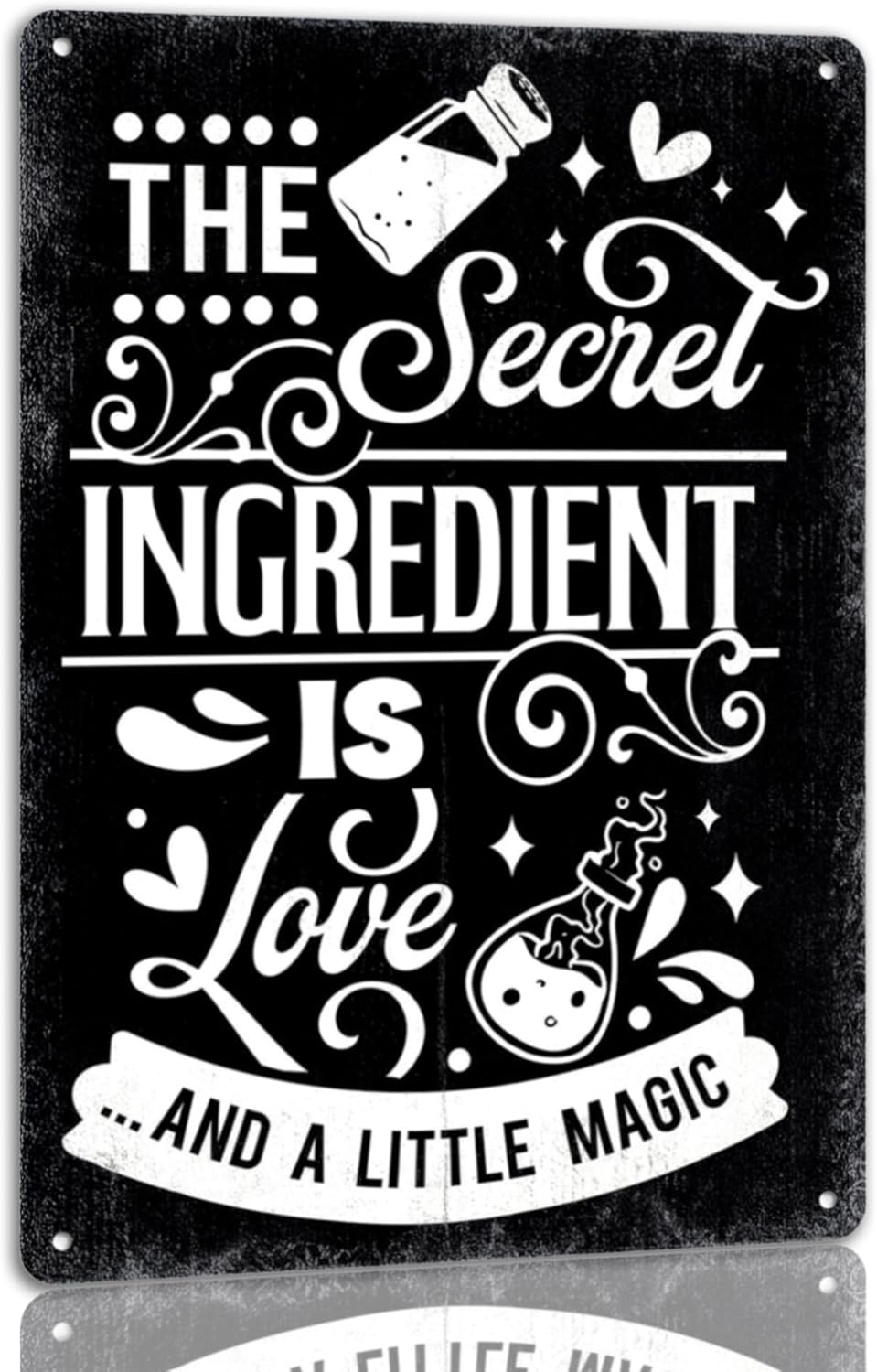 Amazon.com: The Secret Ingredient Is Love And a Little Magic Tin Sign ...