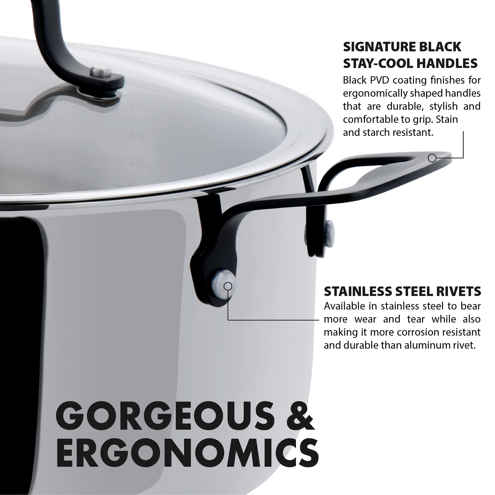 Snapklik.com : GrandTies Full-Clad Tri-Ply Stainless Steel Casserole ...