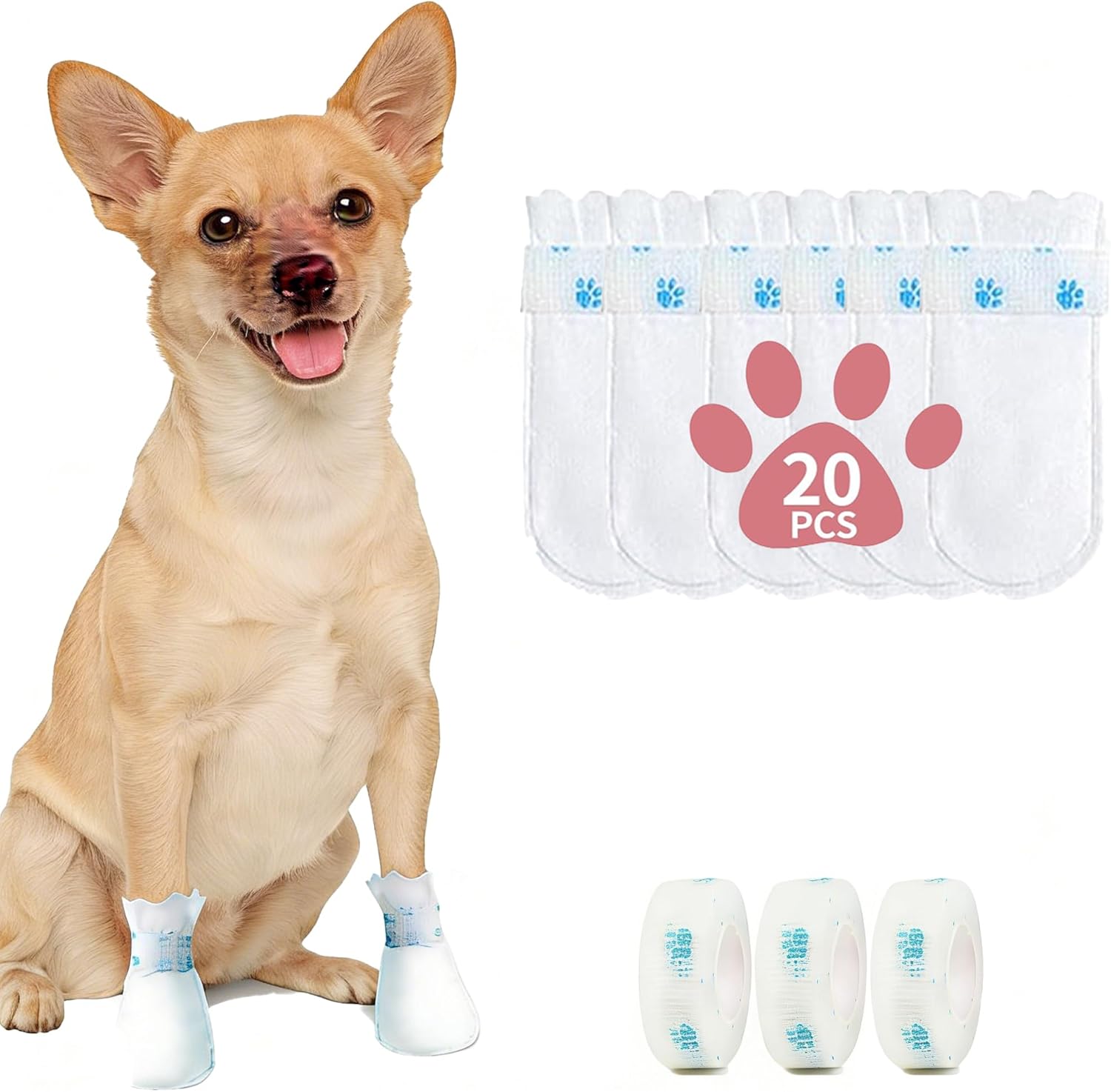 Amazon.com : Disposable Dog Booties for Paw Protection - Waterproof ...