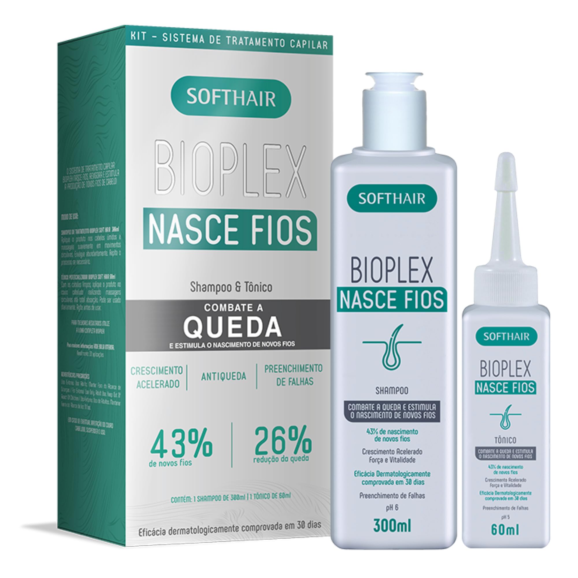 Soft Hair Kit Bioplex Shampoo + Tônico Branco | Amazon.com.br