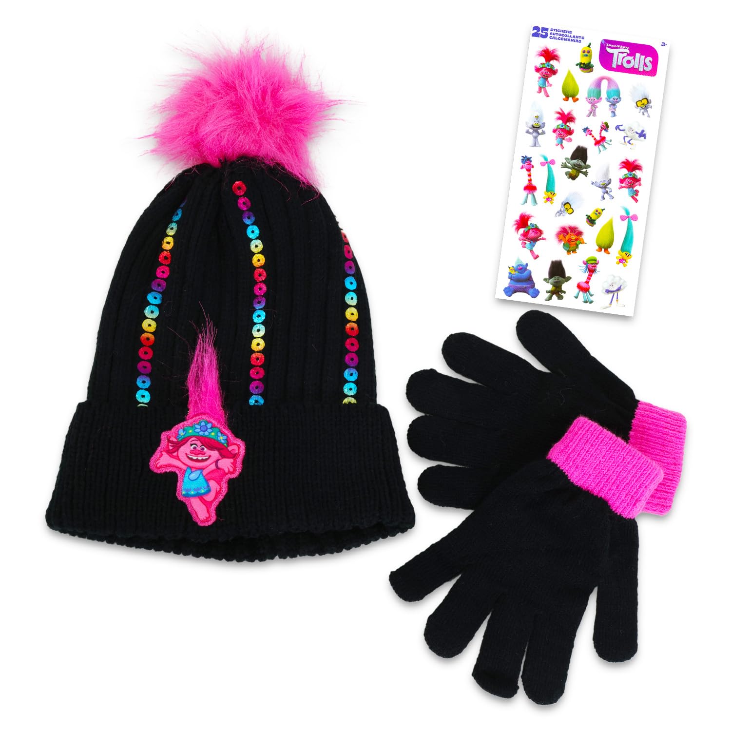 Amazon.com: Trolls Winter Hat and Gloves Set - Trolls Winter Clothes ...