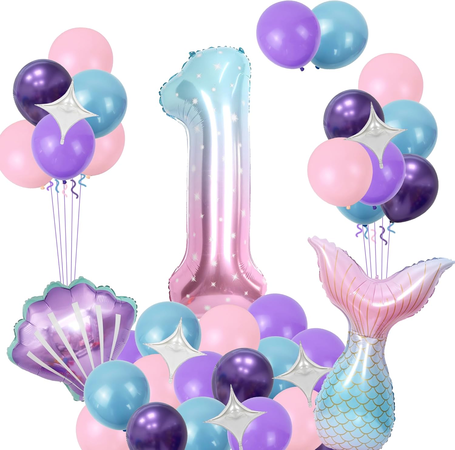 Amazon.com: Mermaid Birthday Party Supplies Mermaid Party Decorations ...