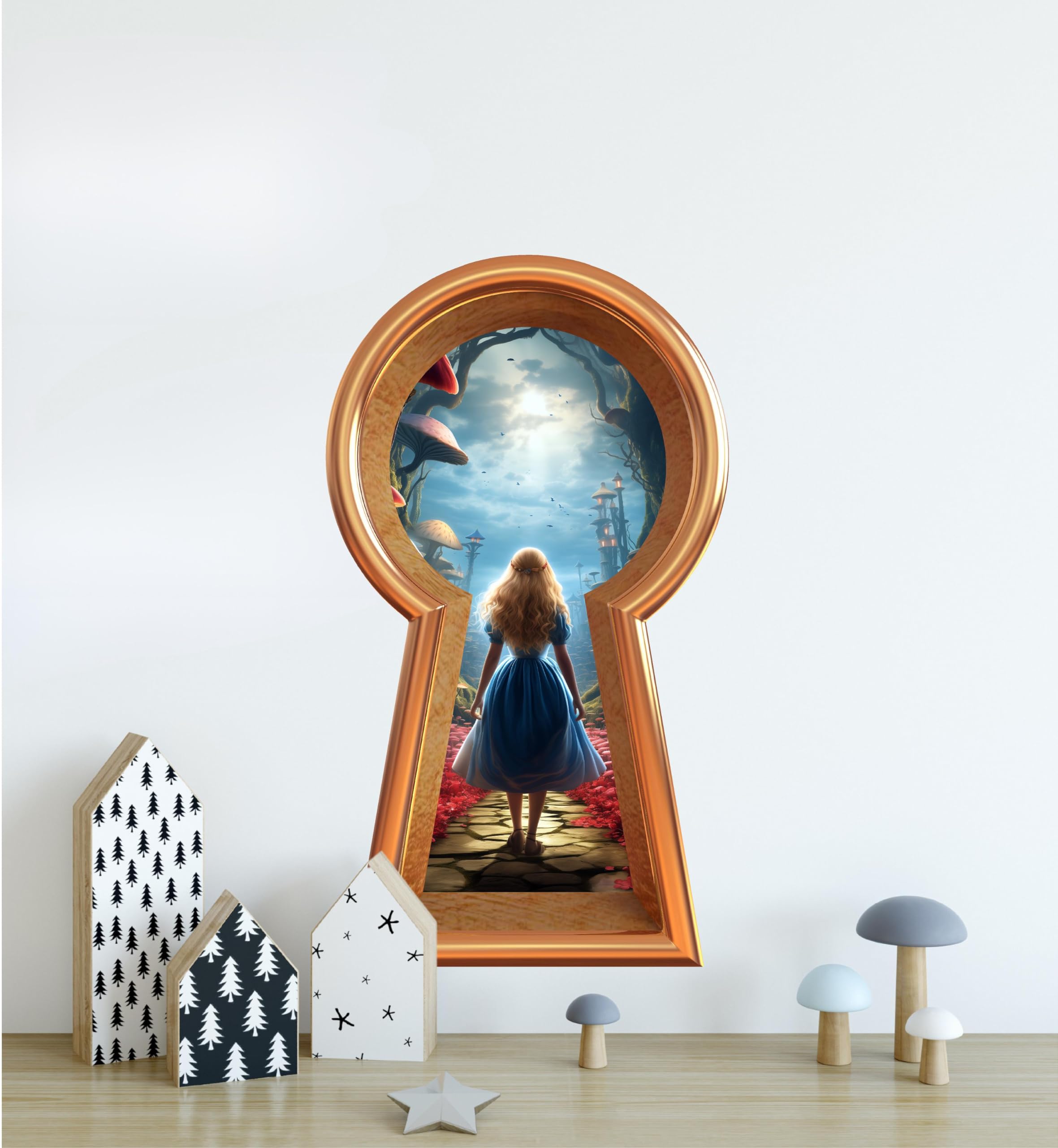 Keyhole Drawing Alice In Wonderland ALICE PEEKING THROUGH THE KEYHOLE]