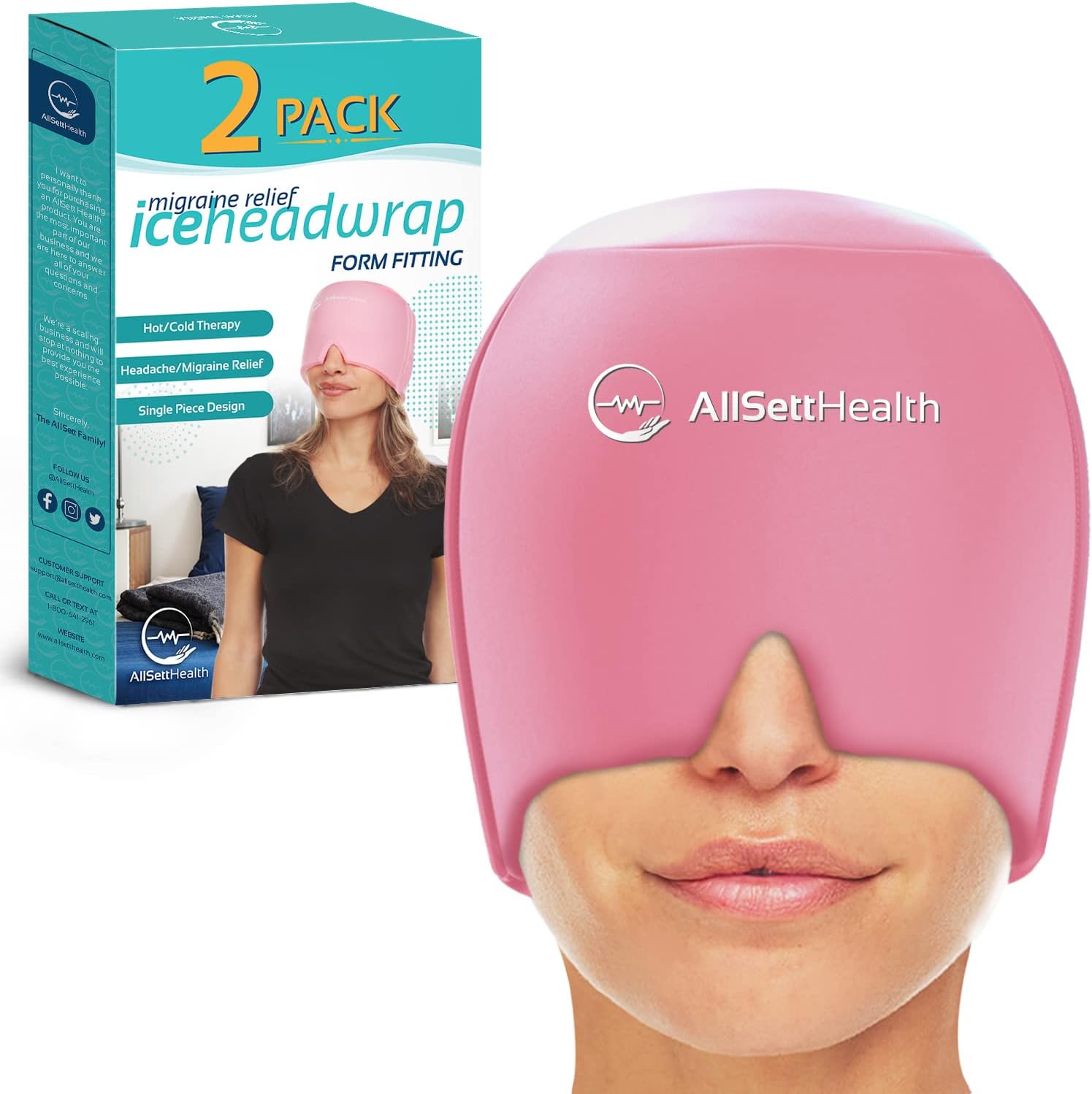 Amazon.com: 2 Pack Migraine Relief Ice Head Wrap Headache and Migraine ...