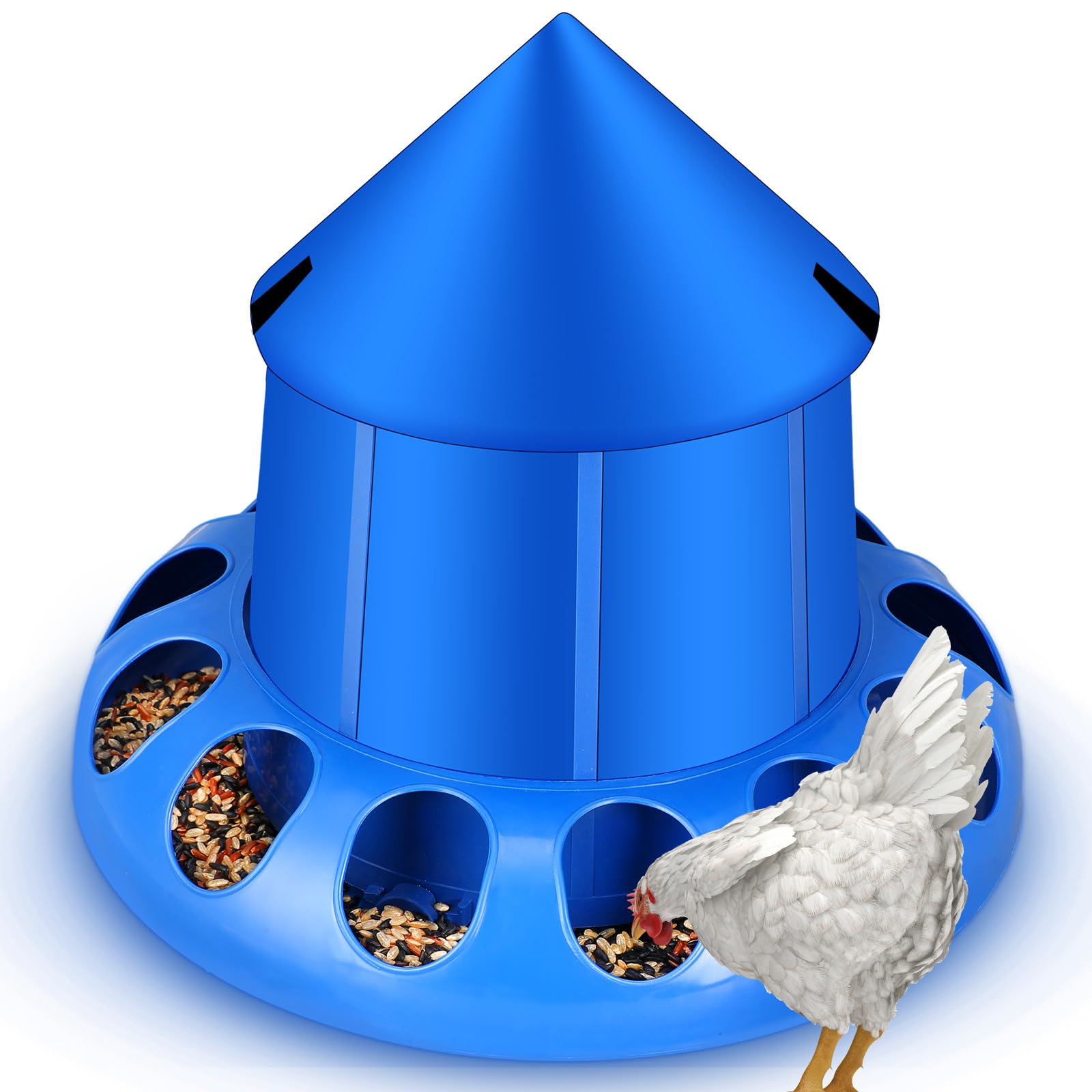 Amazon.com : Perthlin 25lb Automatic Chicken Feeder 13 Port No Waste ...