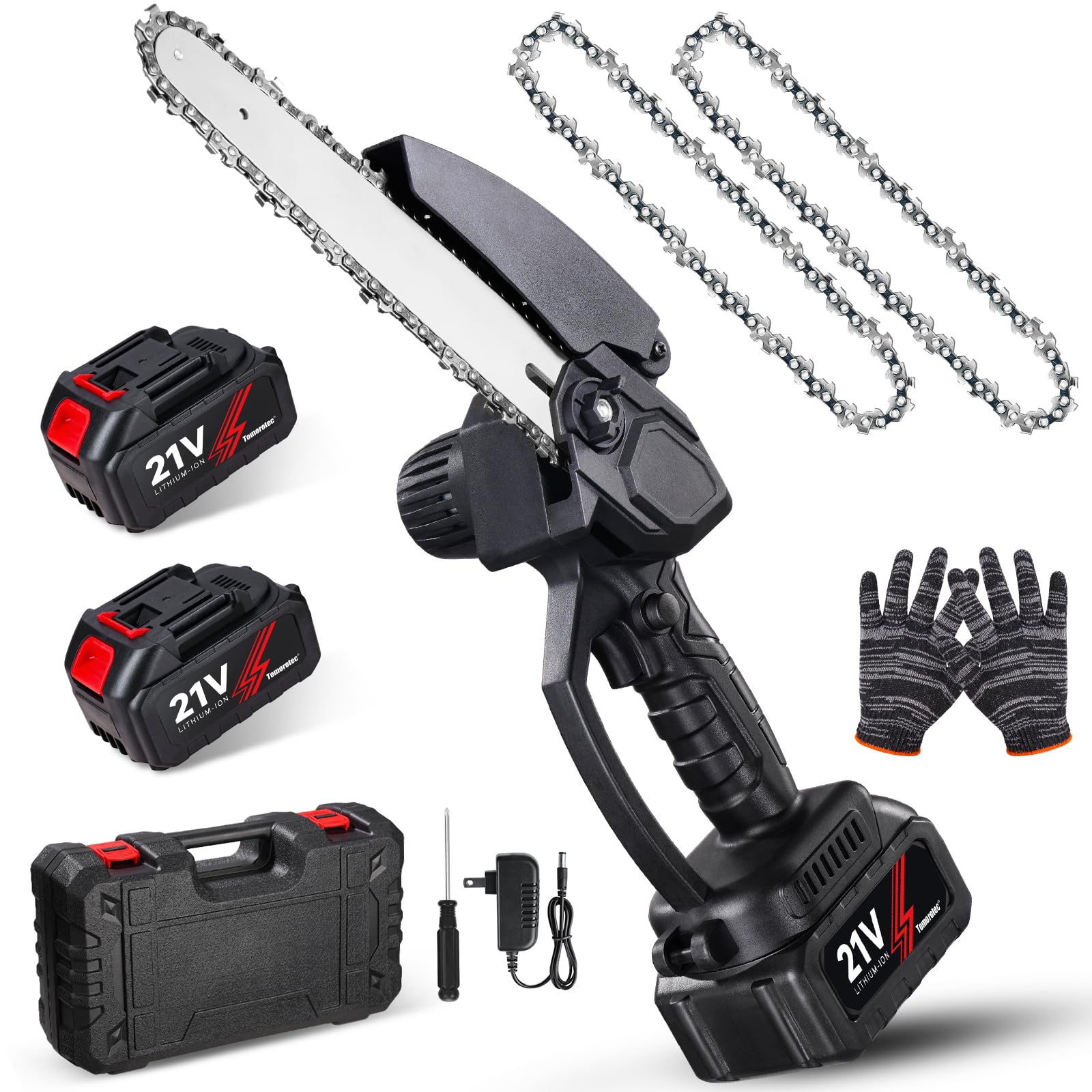 Amazon.com: Tomorotec Portable Electric Chainsaw 8" Guide Bar, Mini ...