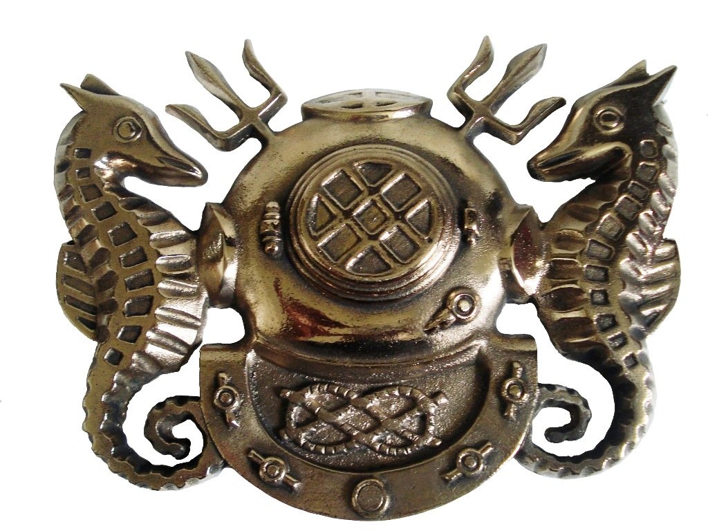 Solid Navy Master Diver Plaque Builder’s Plate Deep Sea - Diving Helmet ...