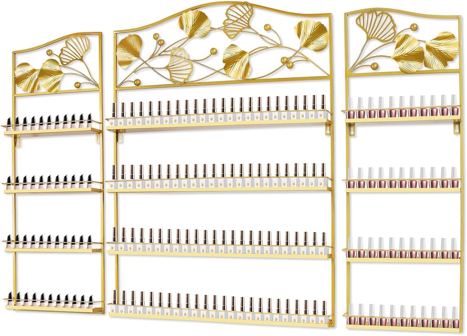 Amazon.com: EBANKU Metal Nail Polish Racks, Gold Flower Shape Display ...