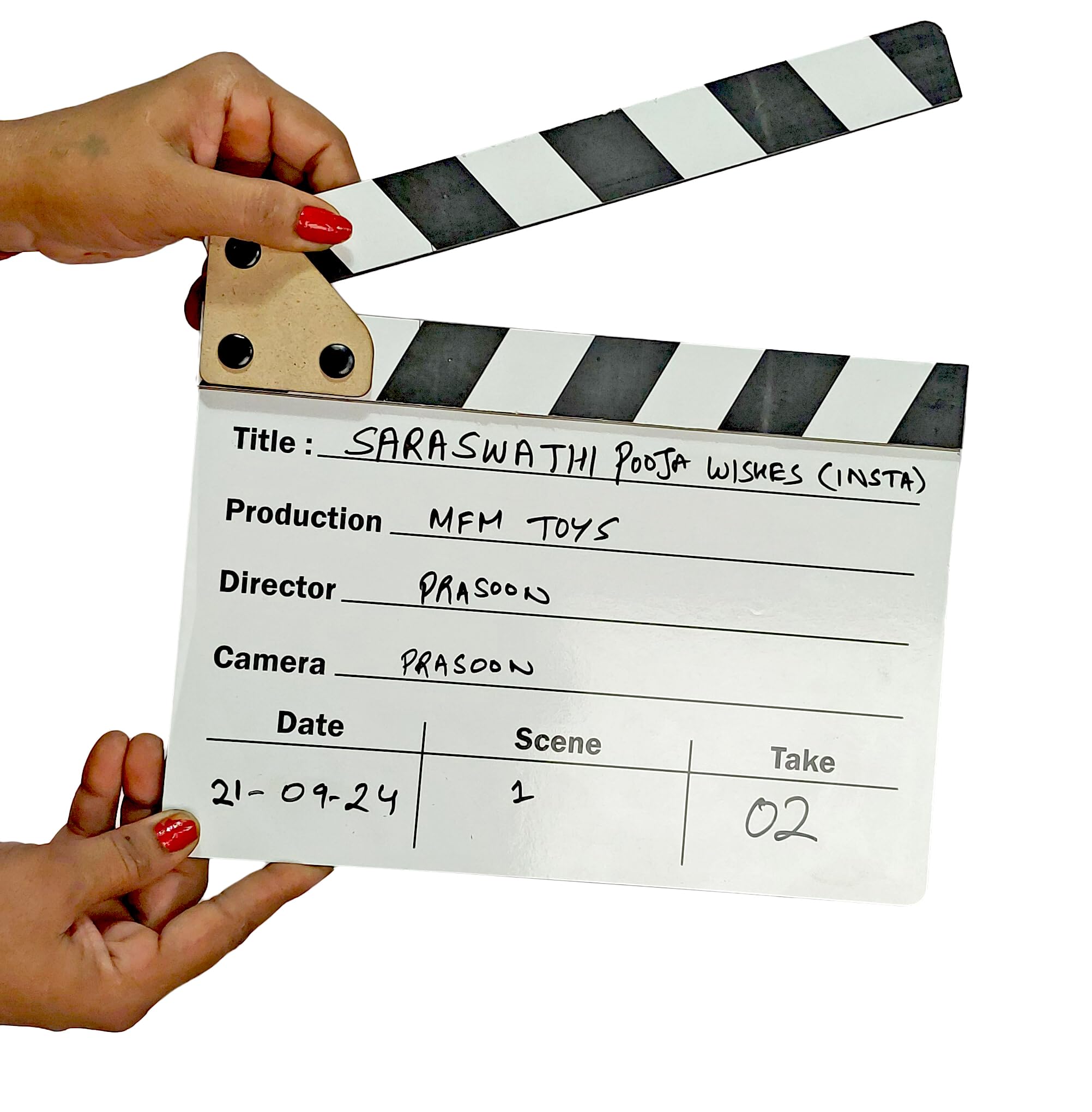 MFM Toys Write-Erase Clapperboard, Movie Directors Clapboard ...