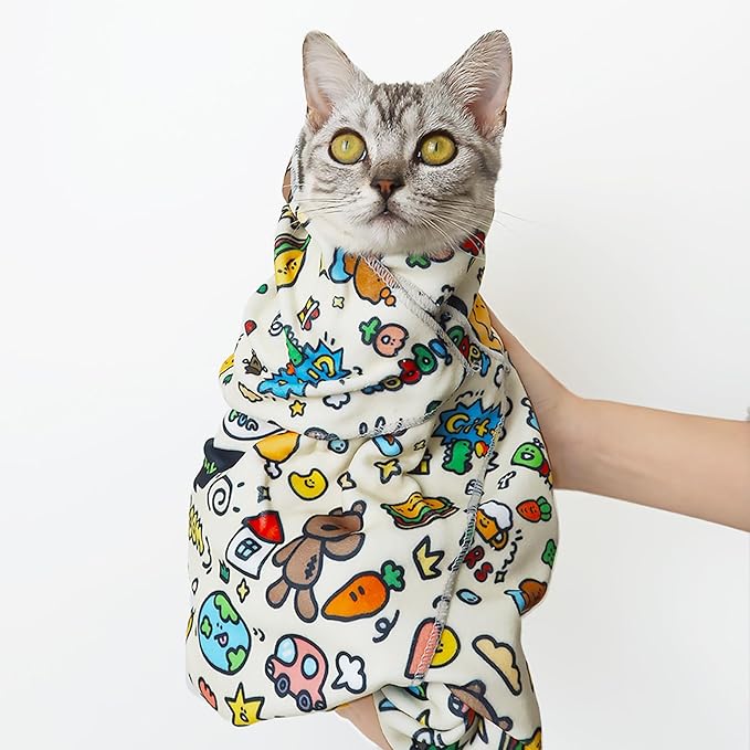 Amazon.com : JPTECY Cat Wrap for Cutting Nails Large Size 31.5in Self ...