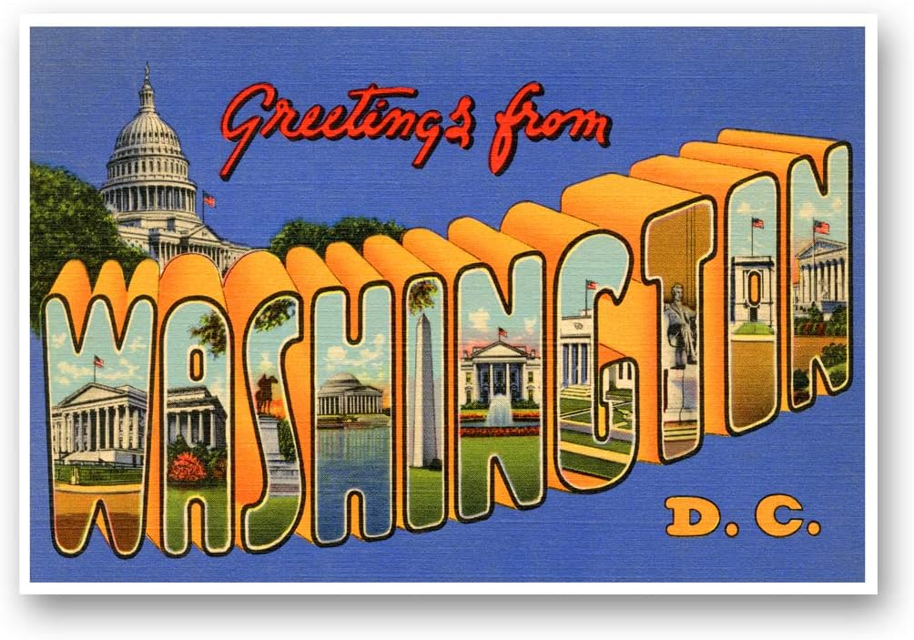 Amazon.com : GREETINGS FROM WASHINGTON, DC vintage reprint postcard set ...
