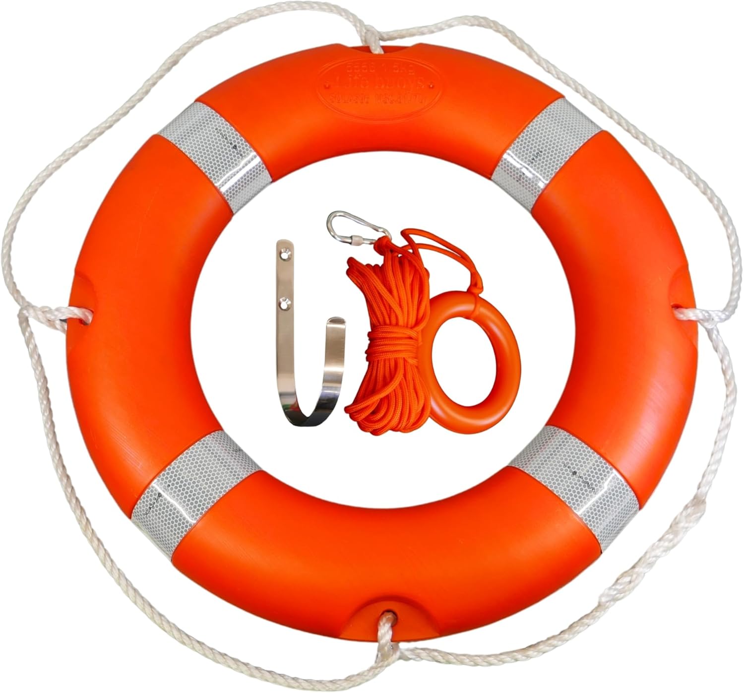 1.5kg Lifebuoy Ring, 58cm Dia., Hi-Vis SOLAS Compliant Retro-Reflective ...