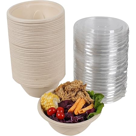 Amazon.com | 150 Pcs Stackable Meal Prep Bowl Containers,42 OZ Food ...