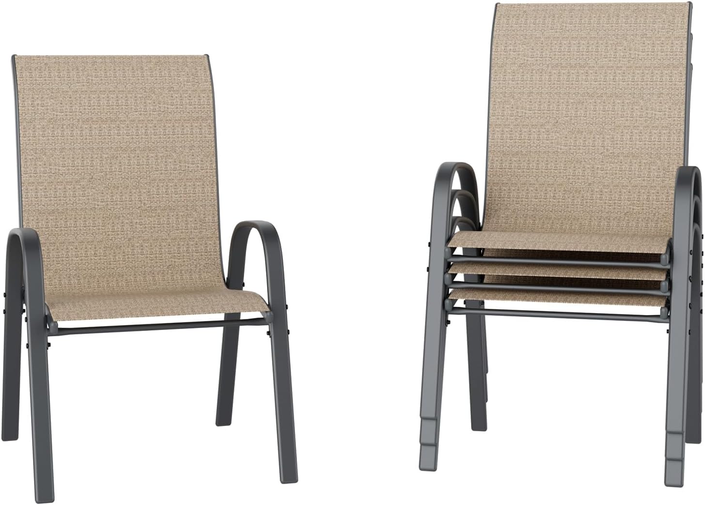 Amazon.com: UDPATIO Patio Chairs Set of 4, Stackable Outdoor Dining ...