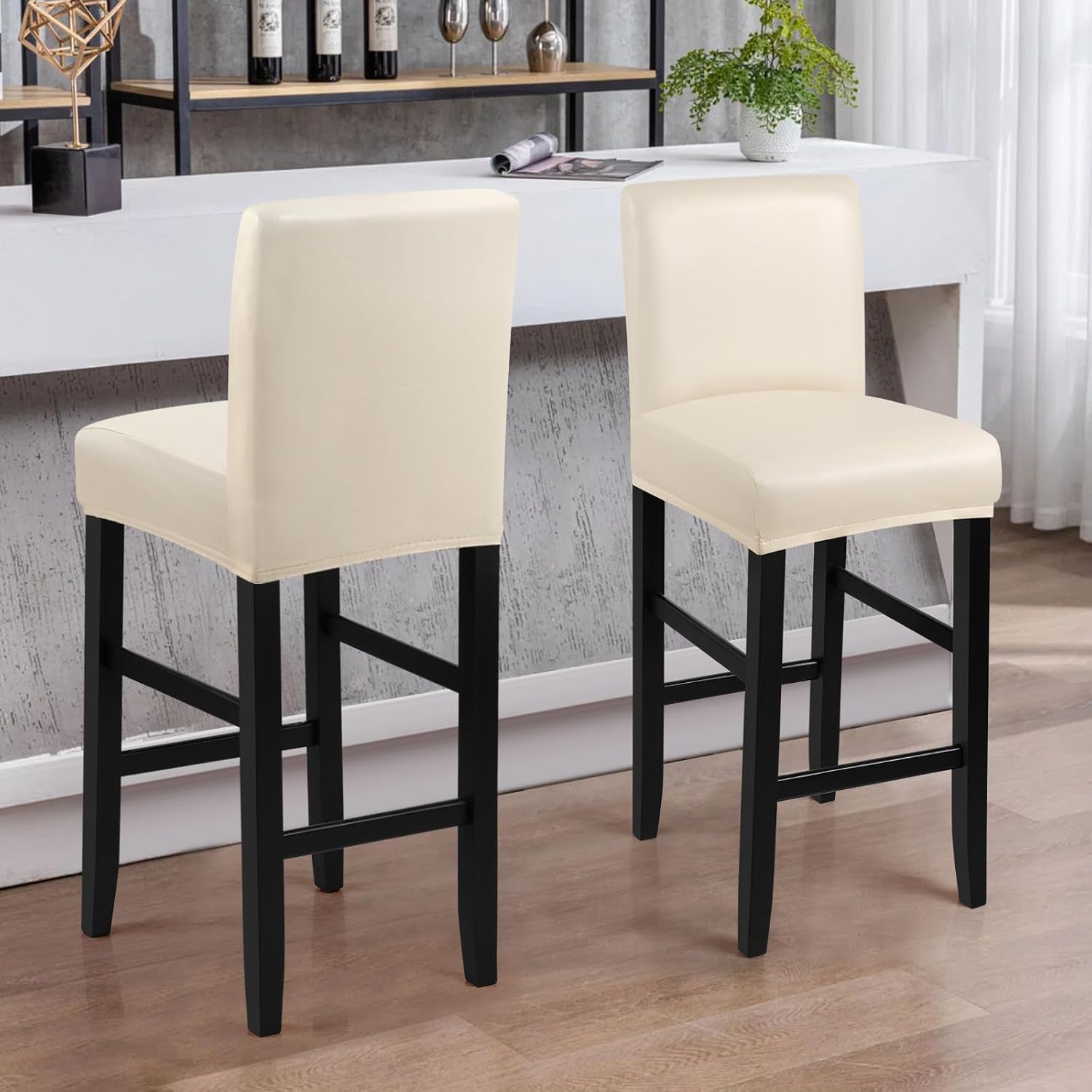 YISUN Fundas para taburete de bar, elásticas, impermeables, de poliuretano, extraíbles, lavables ...