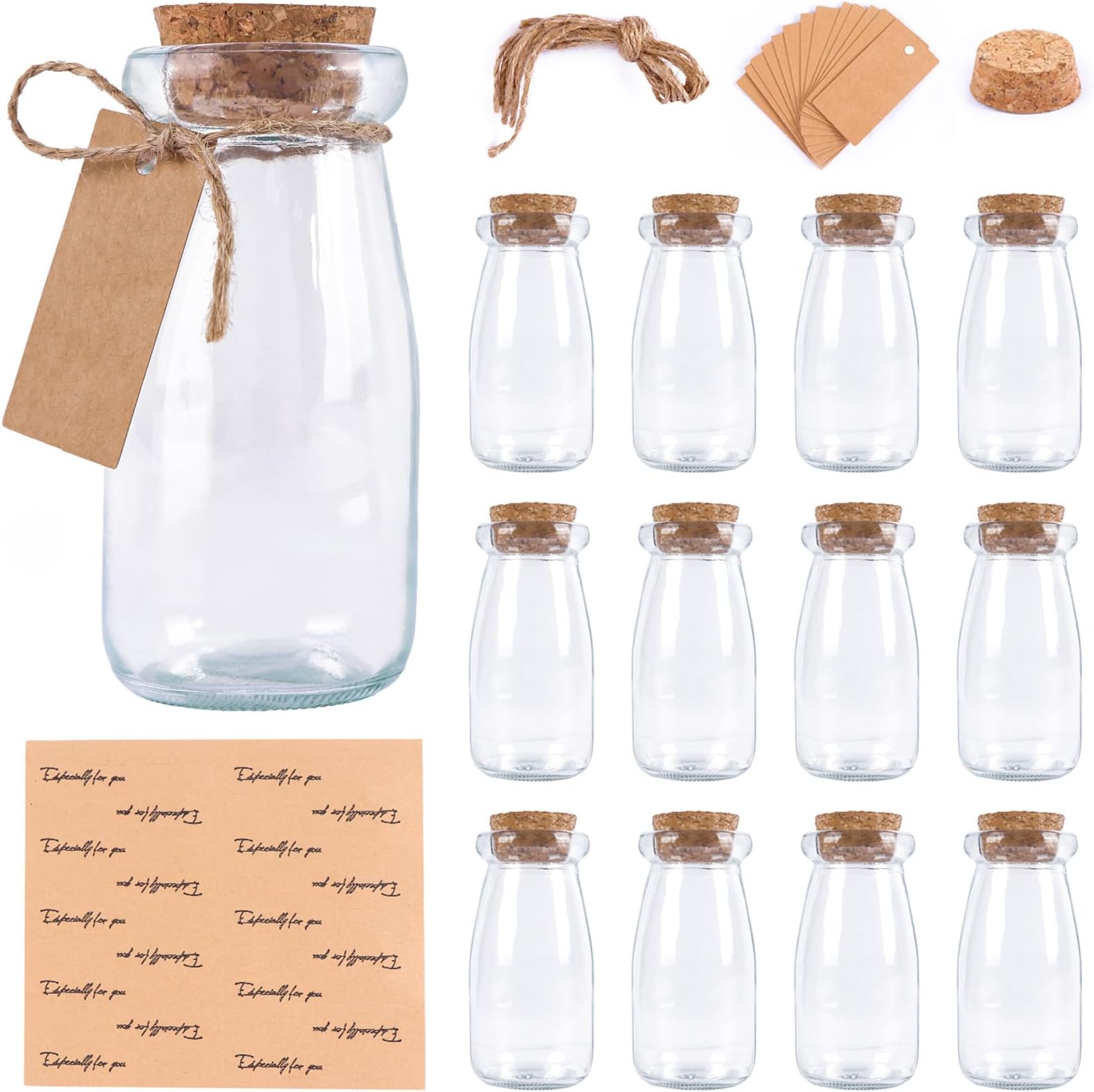 Amazon.com: Small Glass Jars with Cork Lids Set of 48 Little Potion ...
