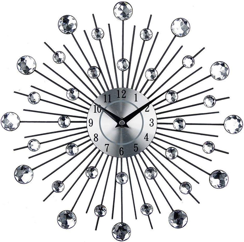 Timelike Diamond-Studded 3D Crystal Art Dial Wall Clock - Modern ...