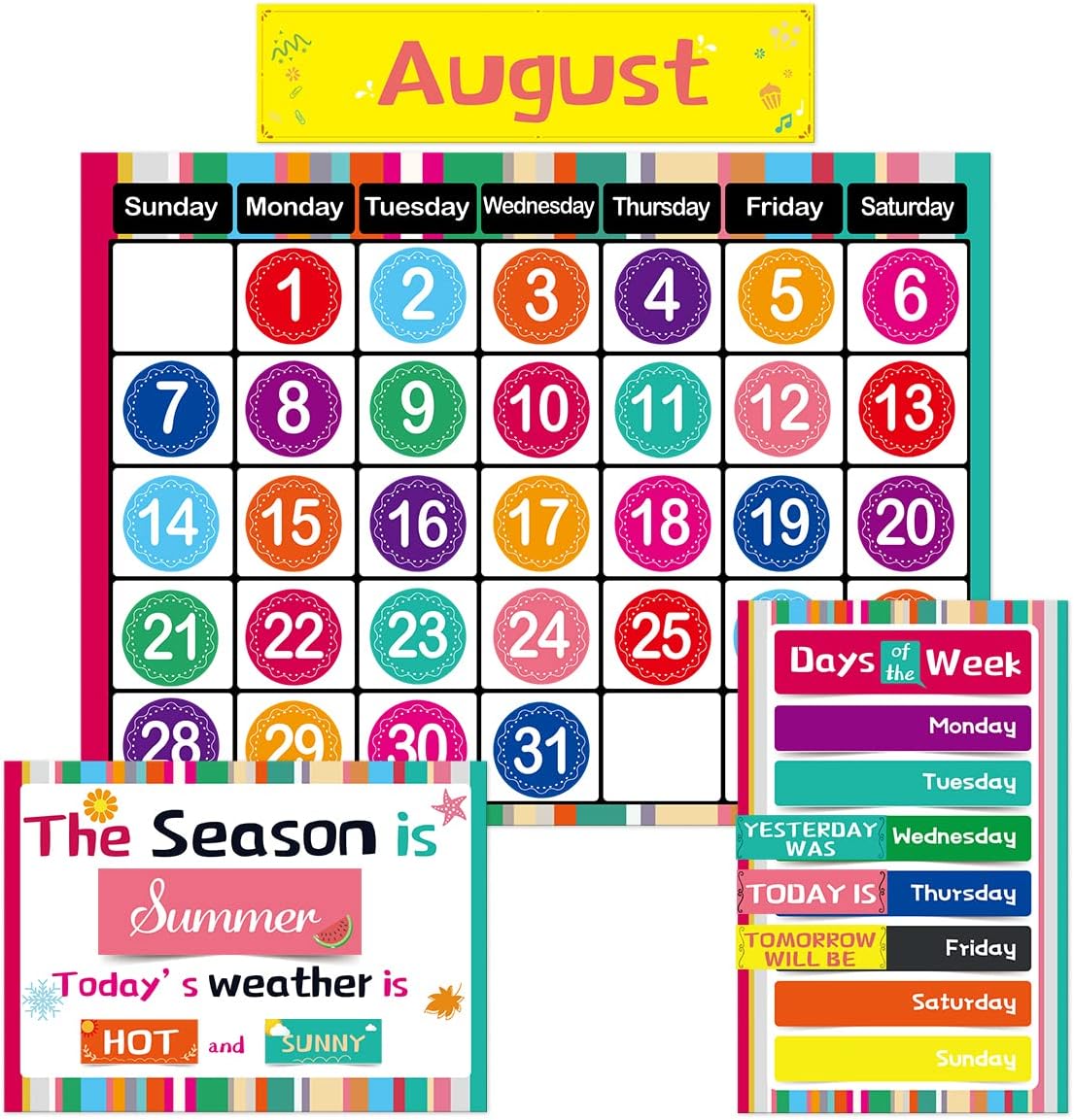 Amazon.com : Calendar Bulletin Board Set for Classroom Bulletin Board ...