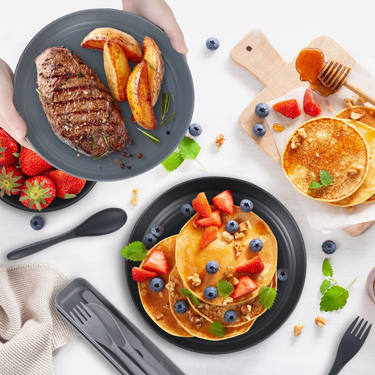 Snapklik.com : Wheat Straw Dinnerware Sets, Wheat Straw Plates And ...