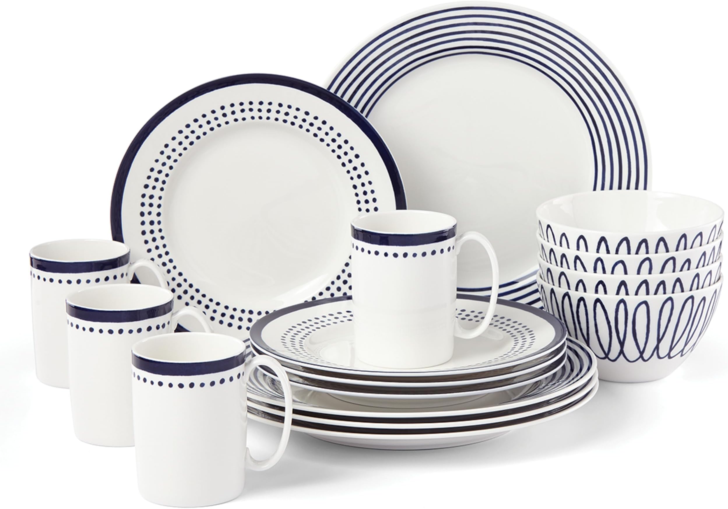 Amazon.com | kate spade new york Larabee Dot Cream Stoneware 4-Piece ...